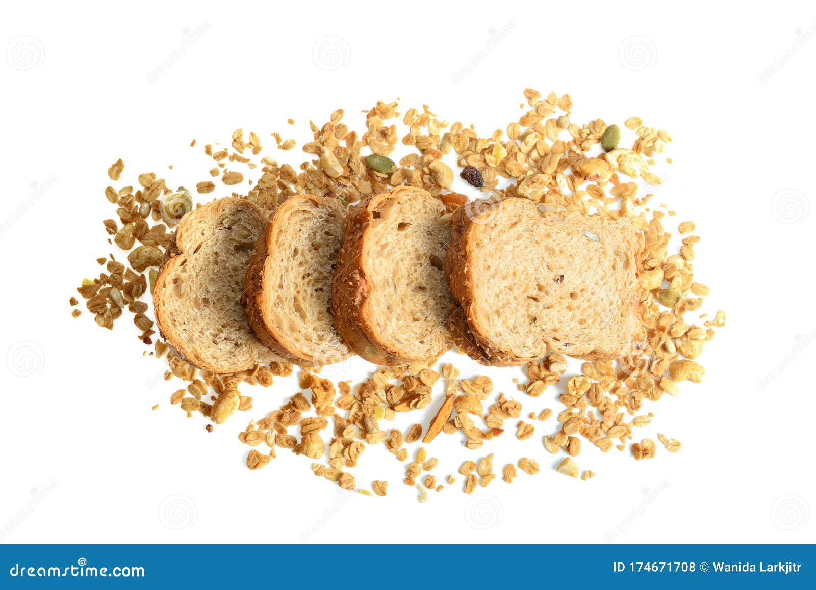 Whole Wheat Bread on White Background Stock Photo - Image of wheat ...