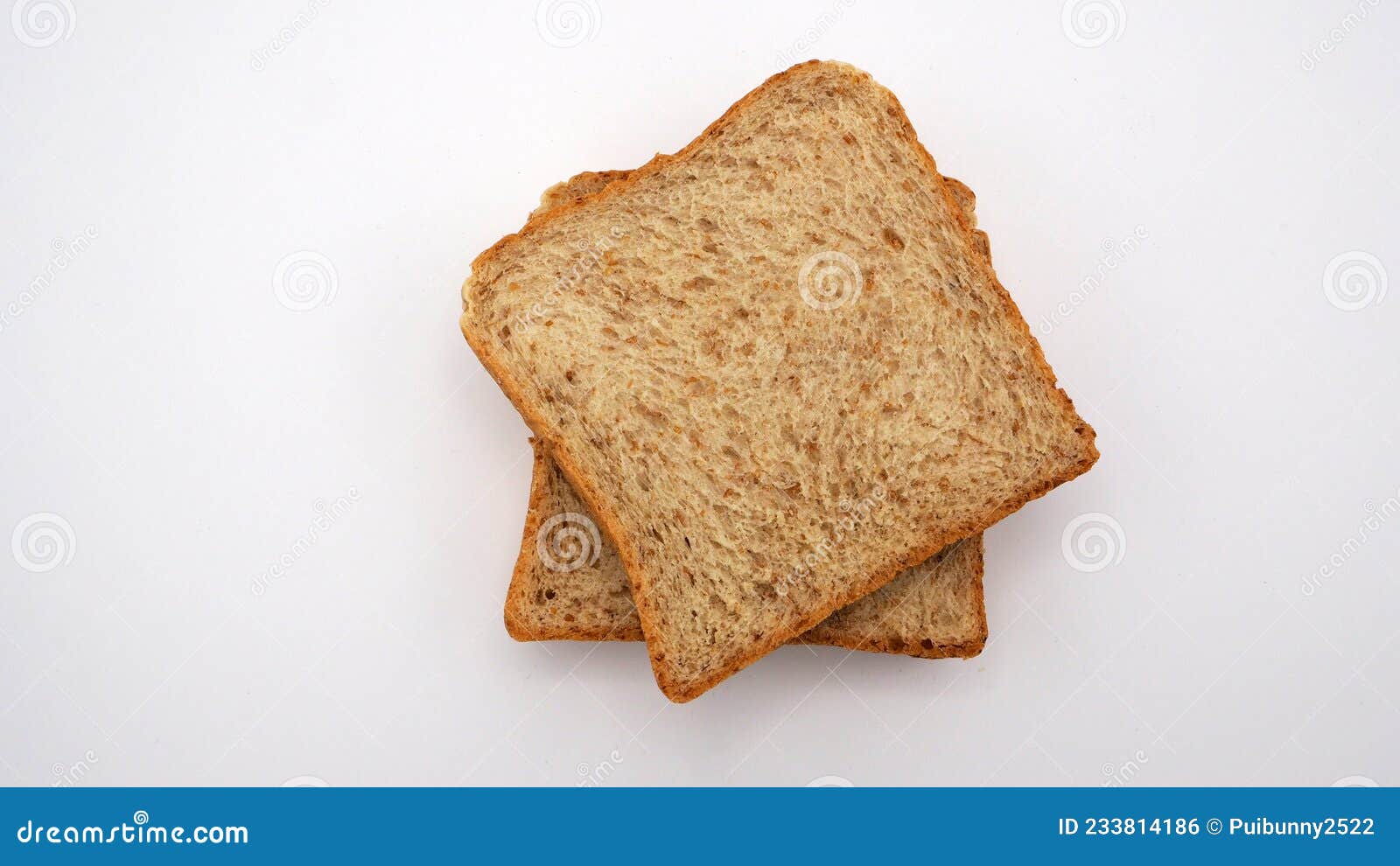 Whole Wheat Bread on White Background Top Angle View Stock Photo ...