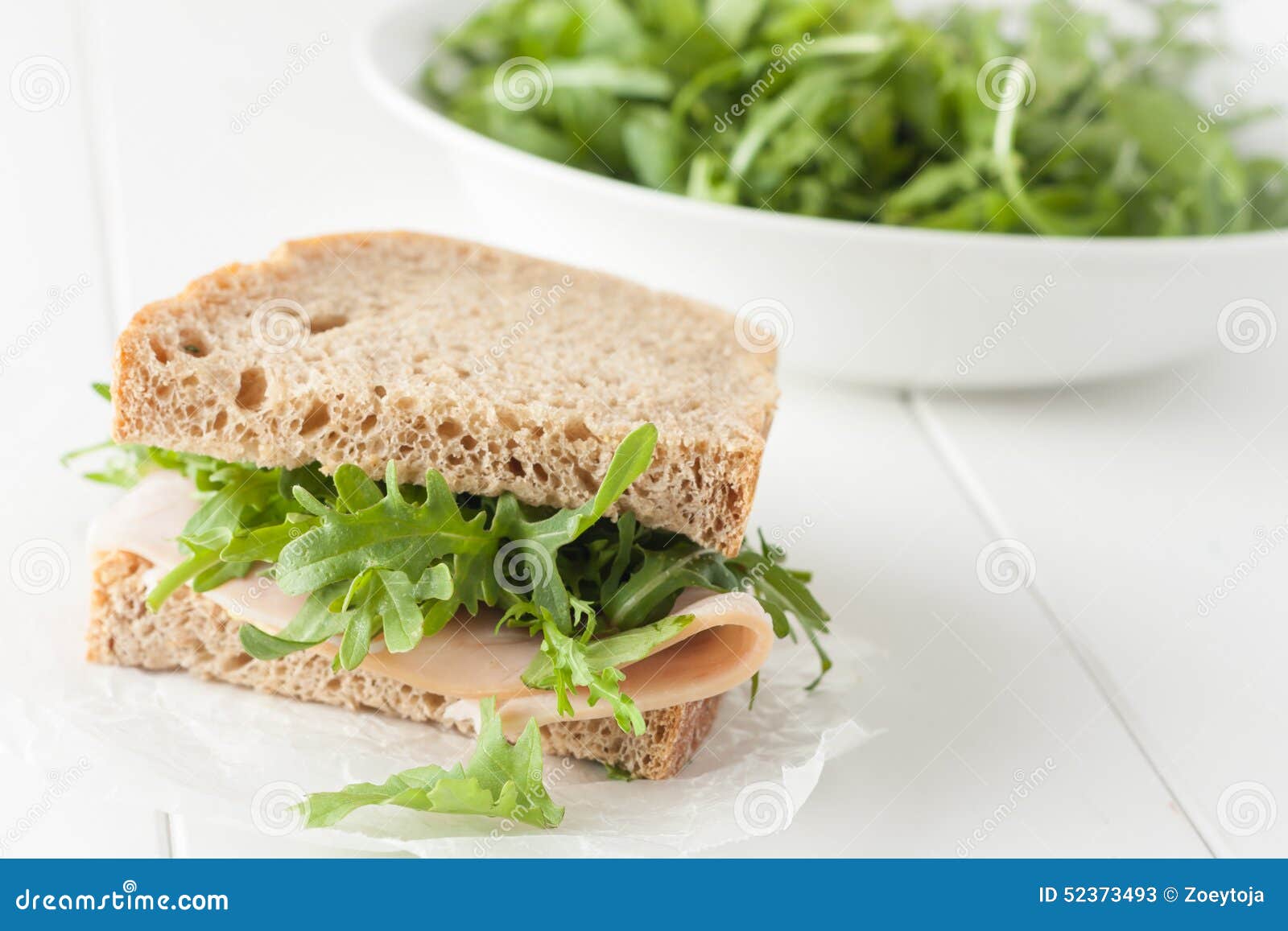 Whole Wheat Healthy Turkey Sandwich Stock Image - Image of green ...