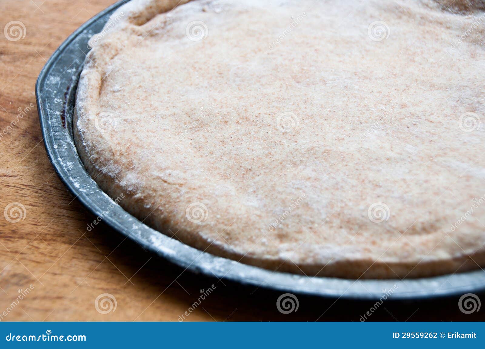 Whole Wheat Pizza Dough Rising in a Pan Stock Photo - Image of healthy ...