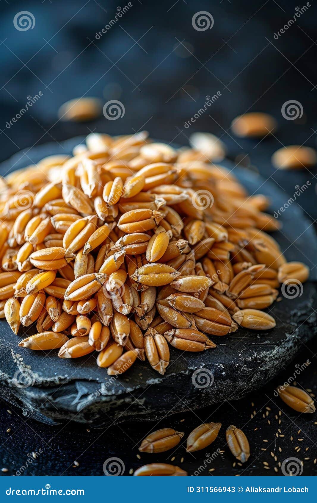 Whole Wheat in a Plate. Wheat Grains are Ready To Be Ground Stock Image ...