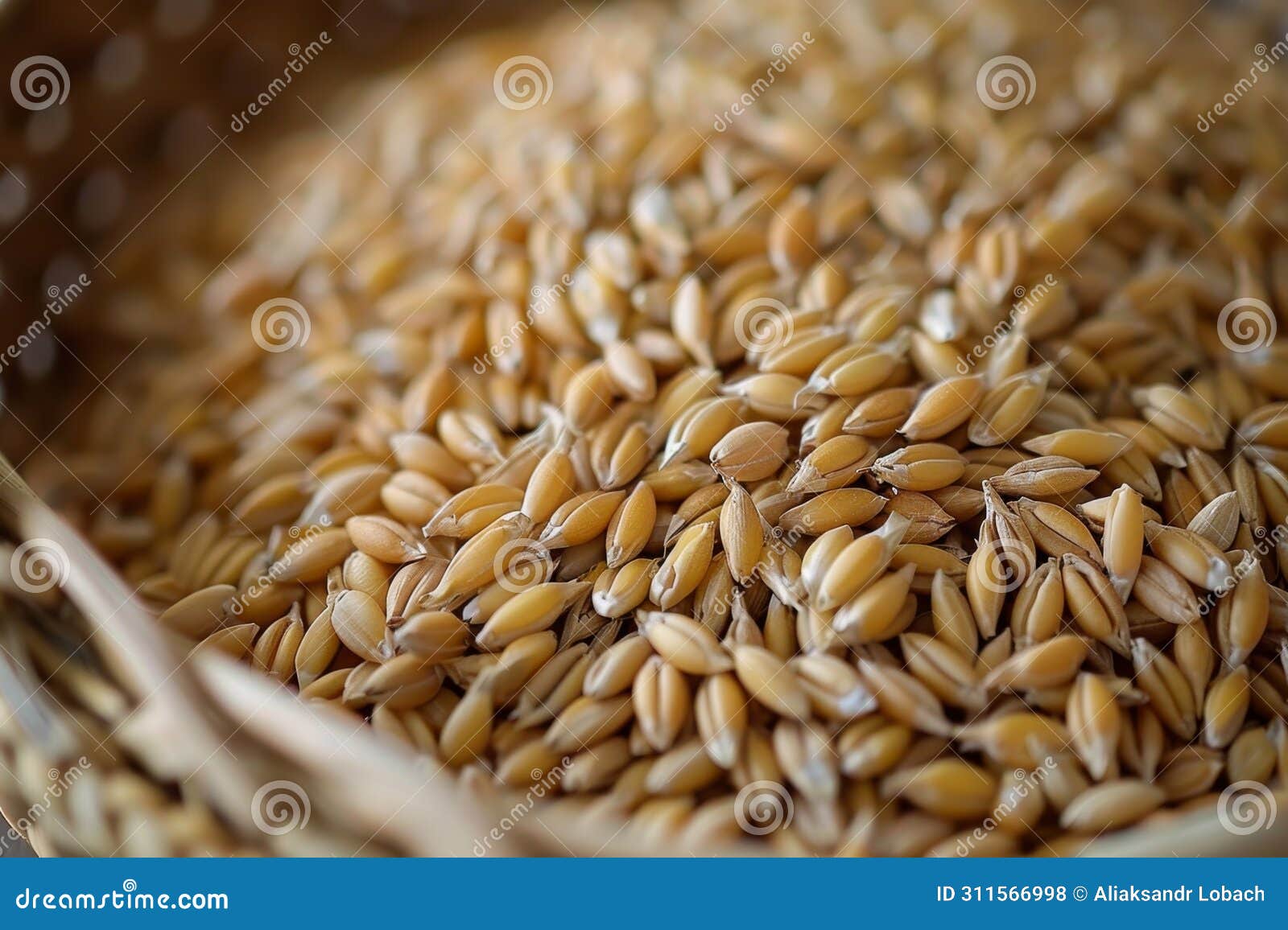 Whole Wheat in a Plate. Wheat Grains are Ready To Be Ground Stock Photo ...
