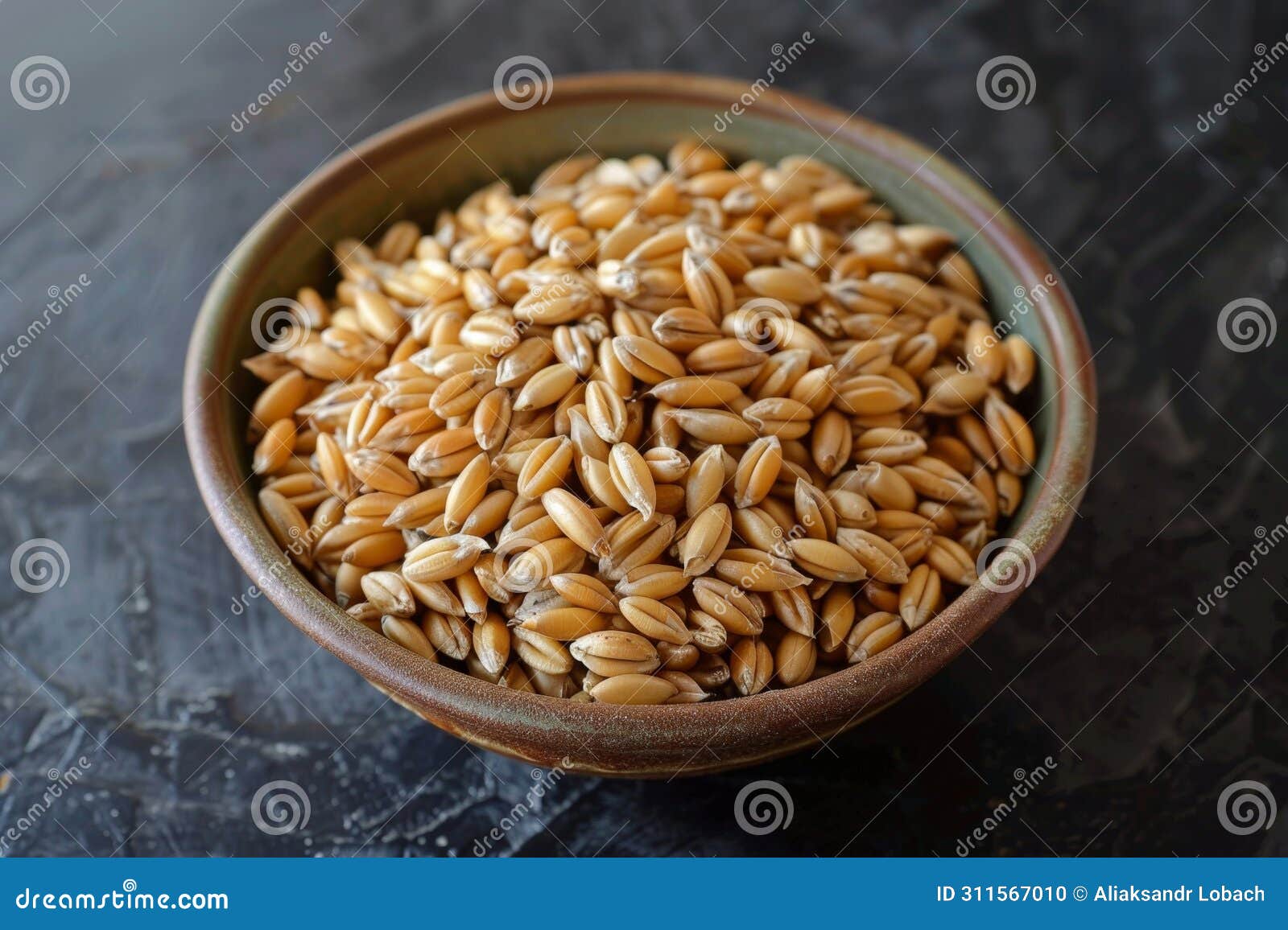 Whole Wheat in a Plate. Wheat Grains are Ready To Be Ground Stock Photo ...