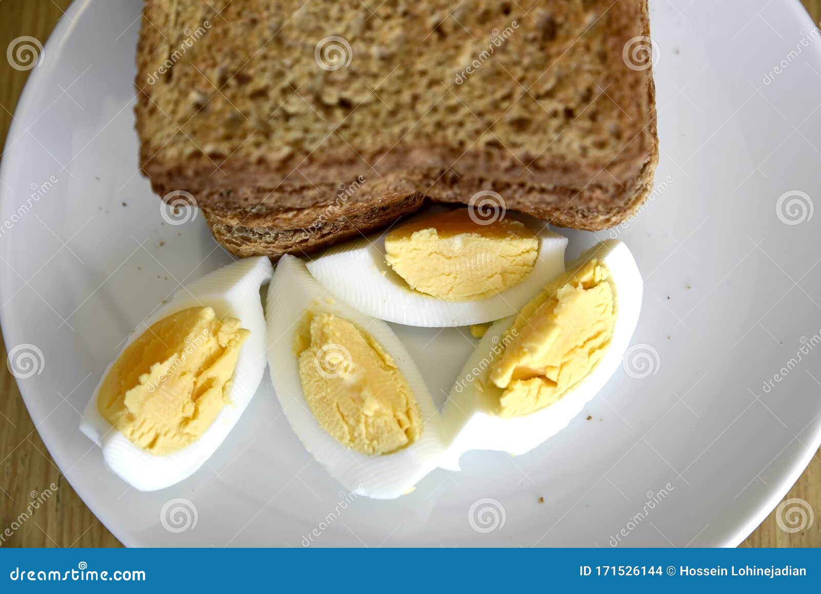 Whole Wheat Slice Toasted Bread With Sliced Boiled Egg On The White ...