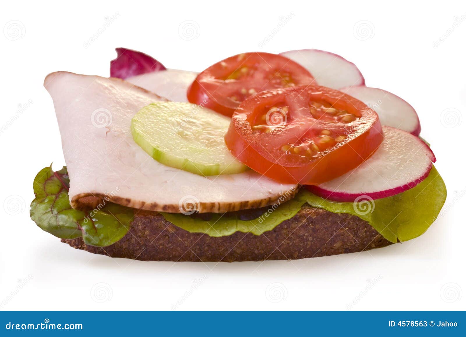 Whole Wheat Turkey Sandwich Isolated on White Stock Image - Image of ...