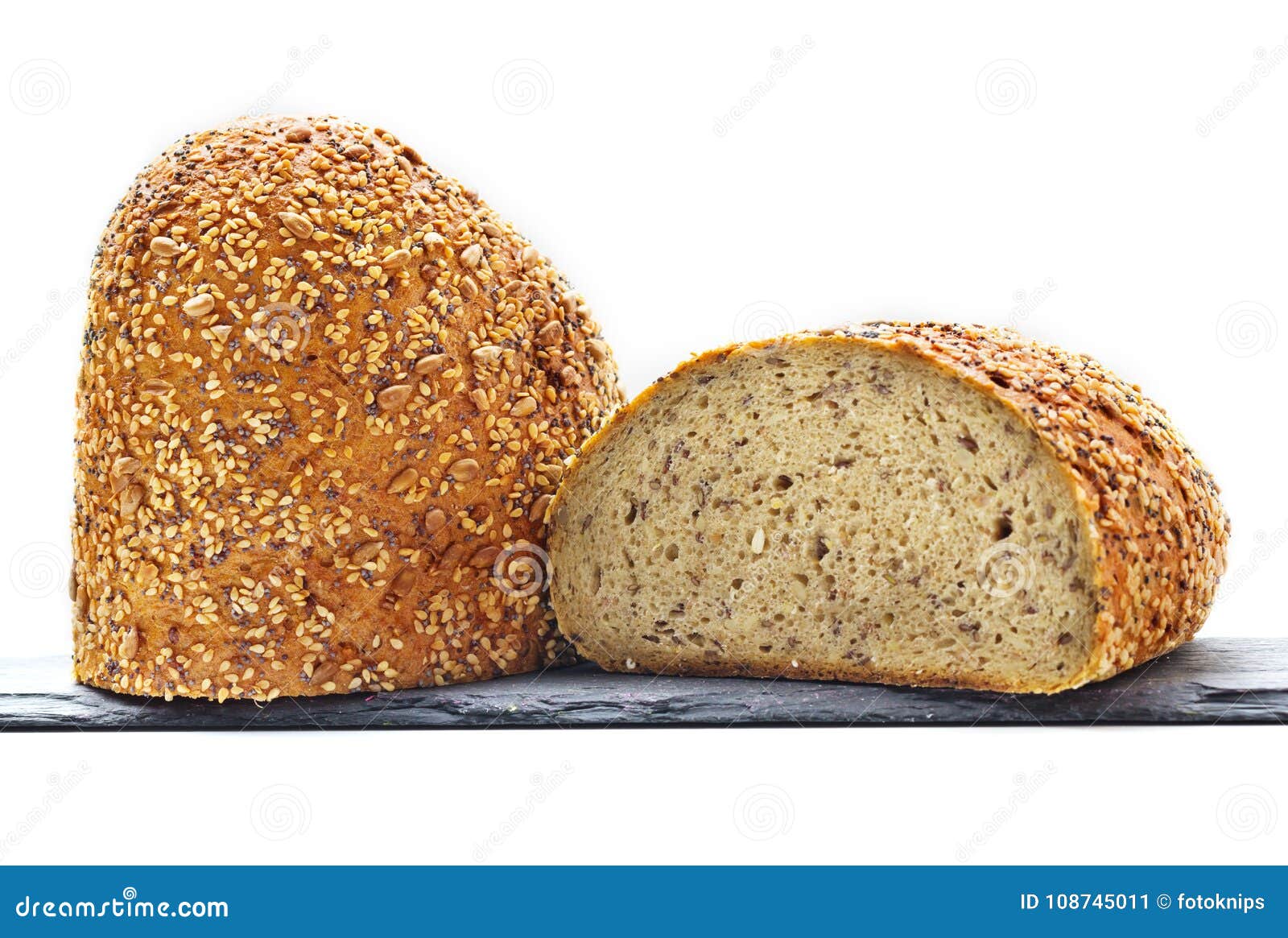 Whole Wheat, World Champion Bread on Slate Stock Image - Image of ...