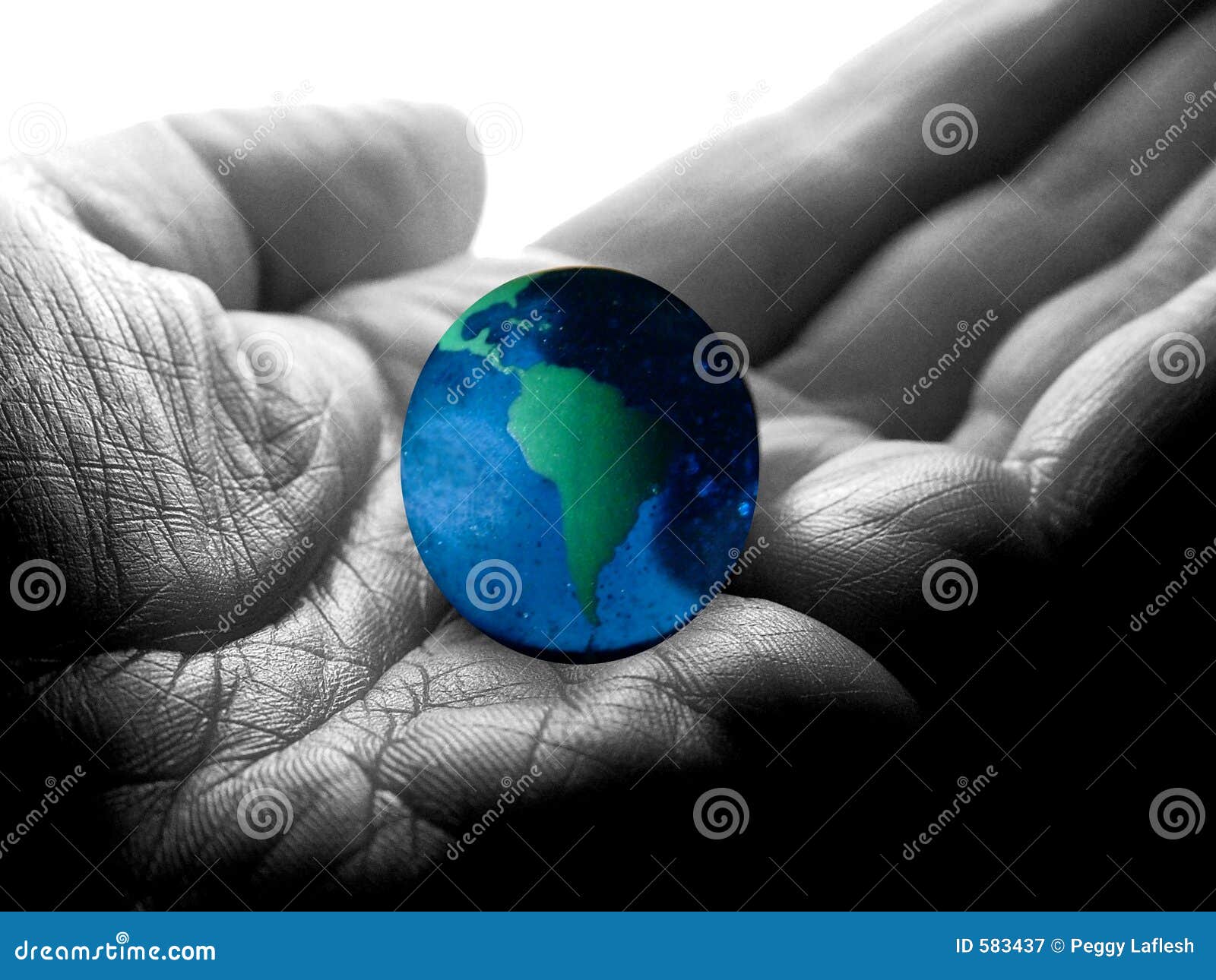 Whole world in his hands stock image. Image of green, blue - 583437