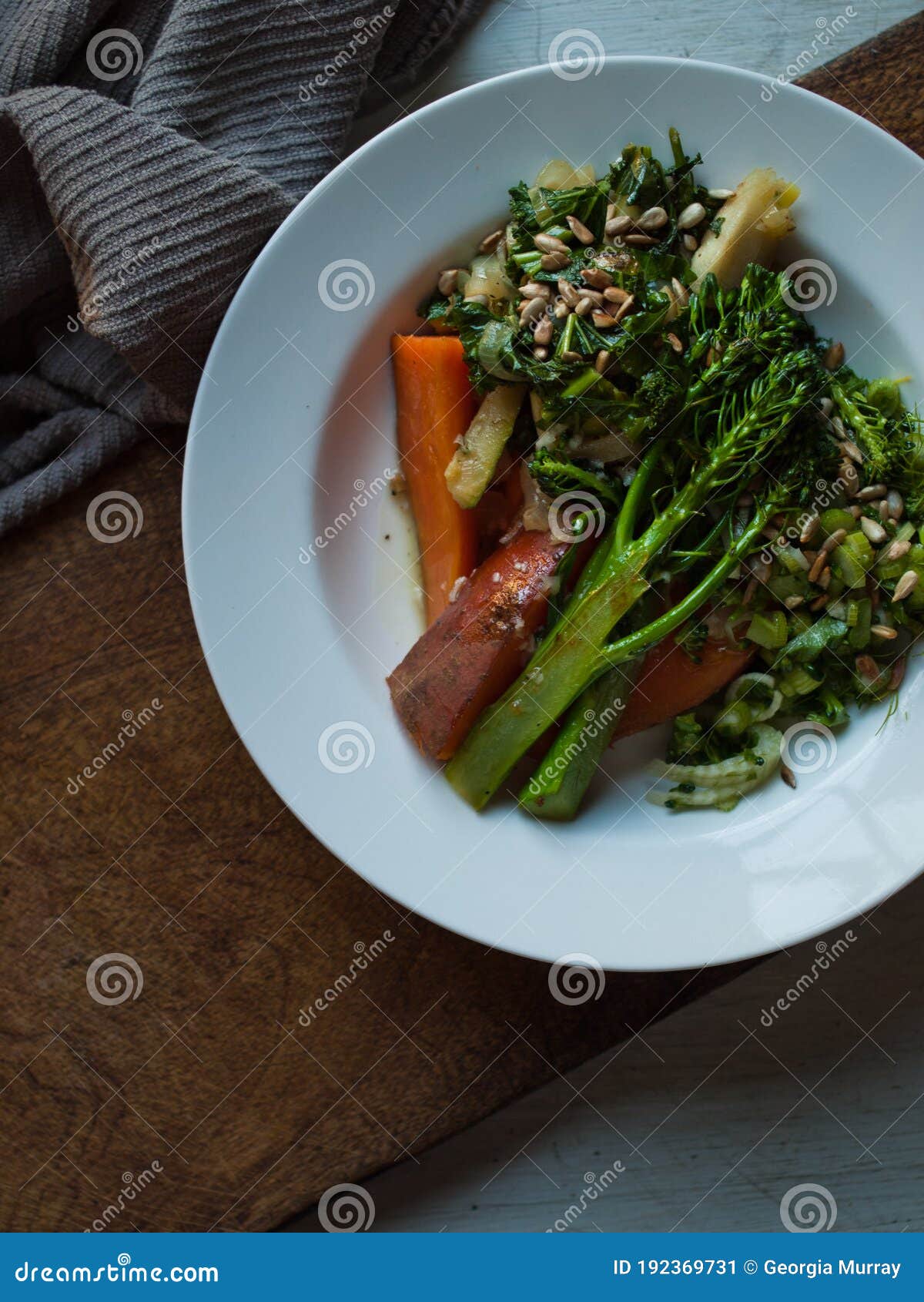 Wholefoods Rustic Vegetable Dish on Wooden Table Stock Image - Image of ...