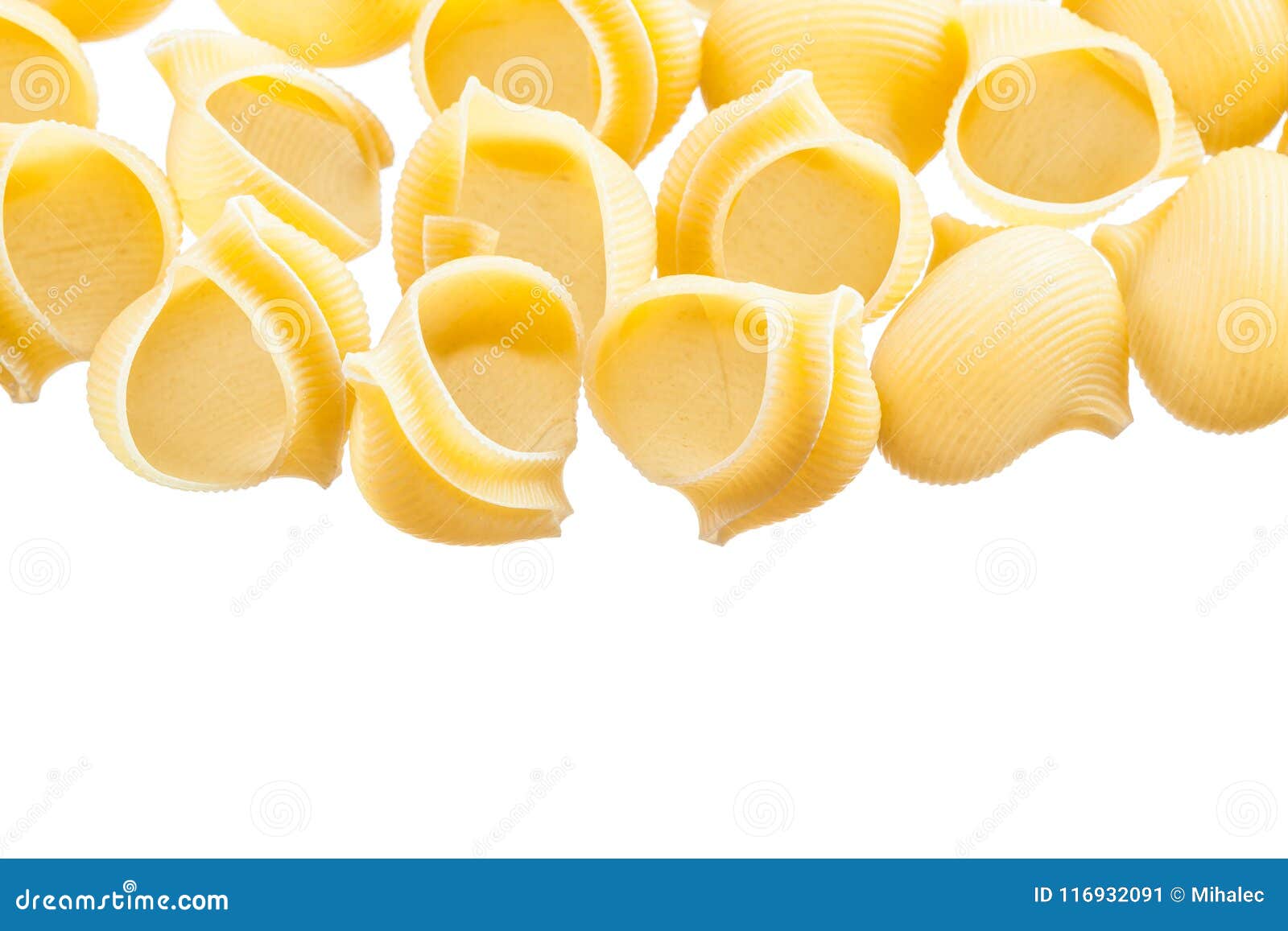 Wholegrain Italian Pasta Shells Isolated on White Stock Image - Image ...
