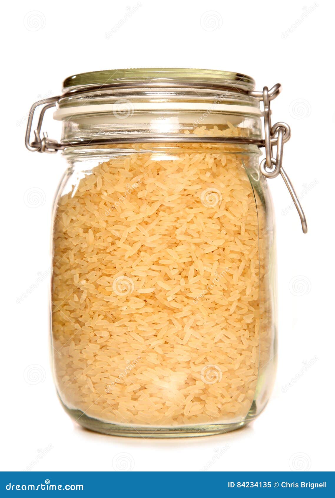 Wholegrain rice in a jar stock image. Image of storage - 84234135