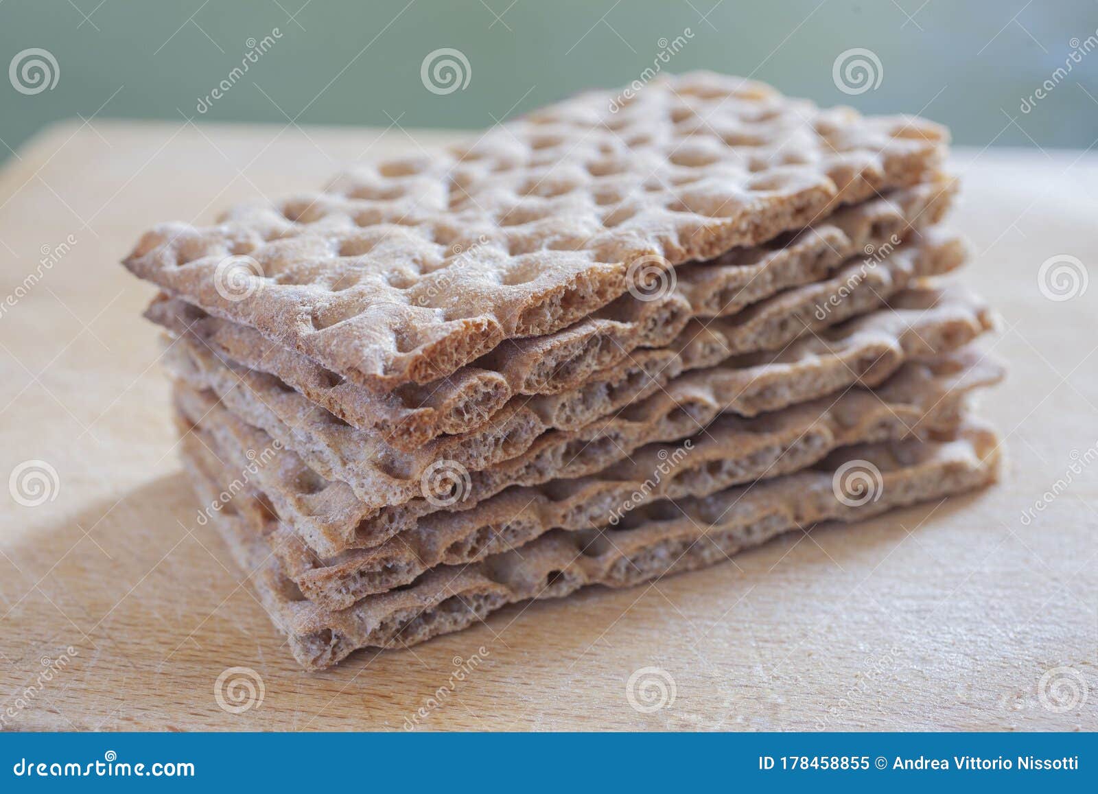Wholegrain Rye Crackers with Copy Space for Your Text Stock Image ...
