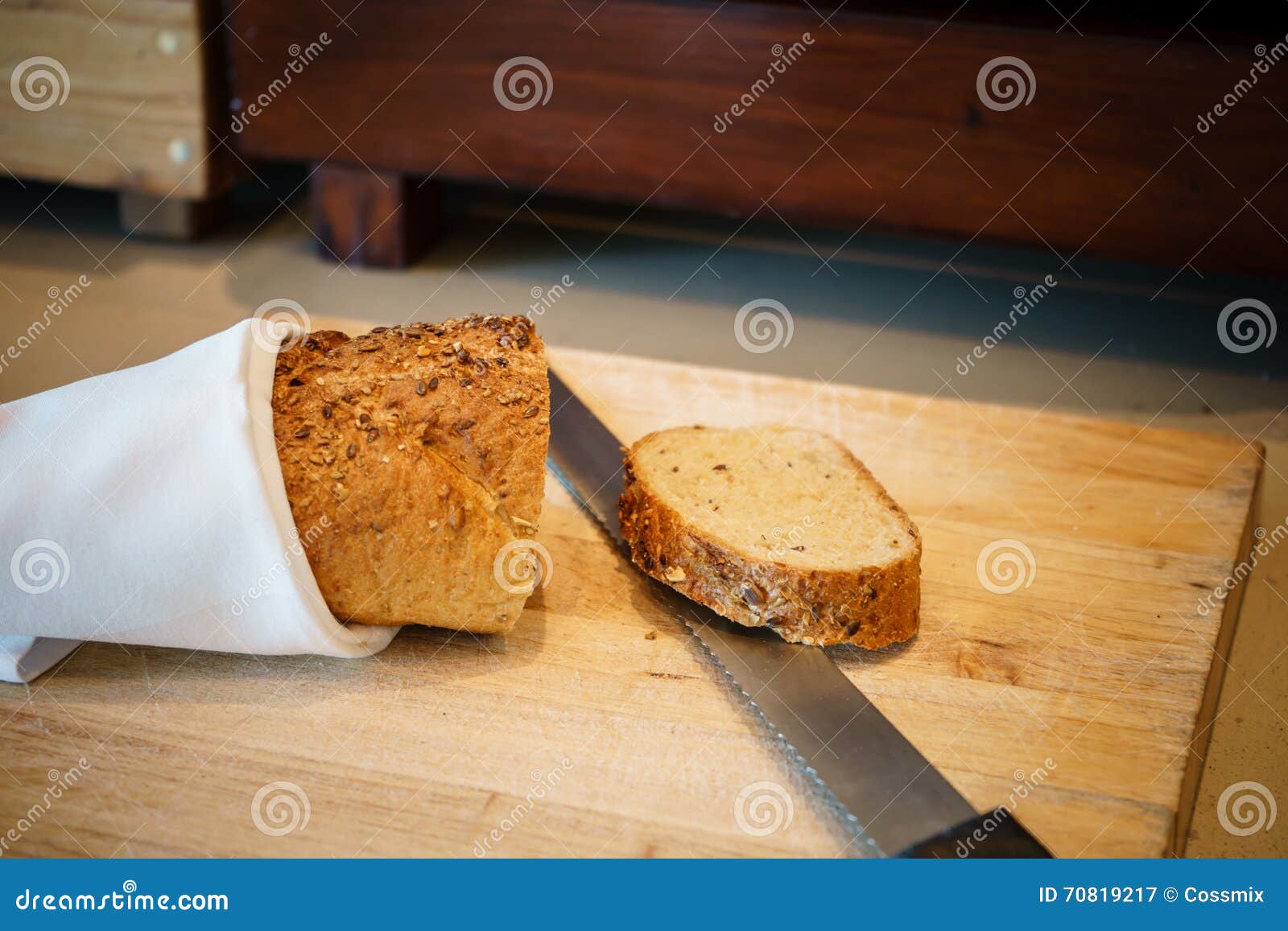 Wholemeal bread sliced stock image. Image of block, bakery - 70819217
