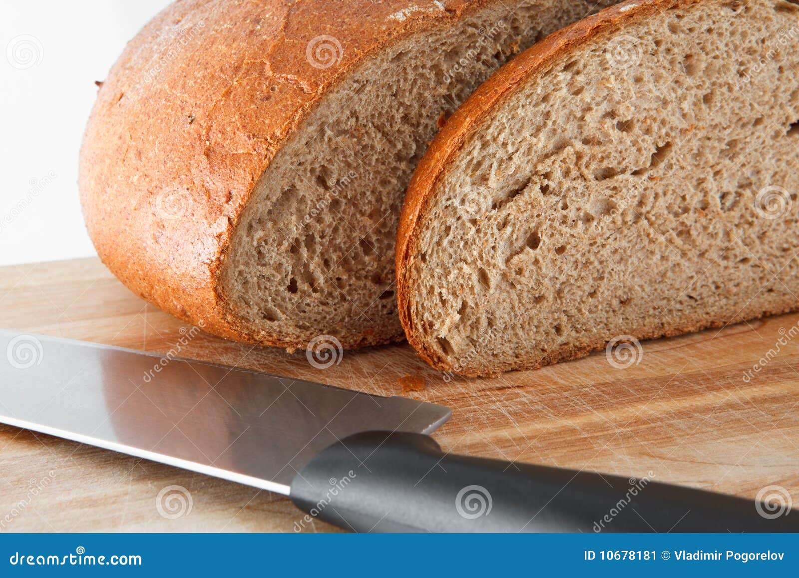 Wholemeal Bread on White Background Stock Image - Image of brown ...