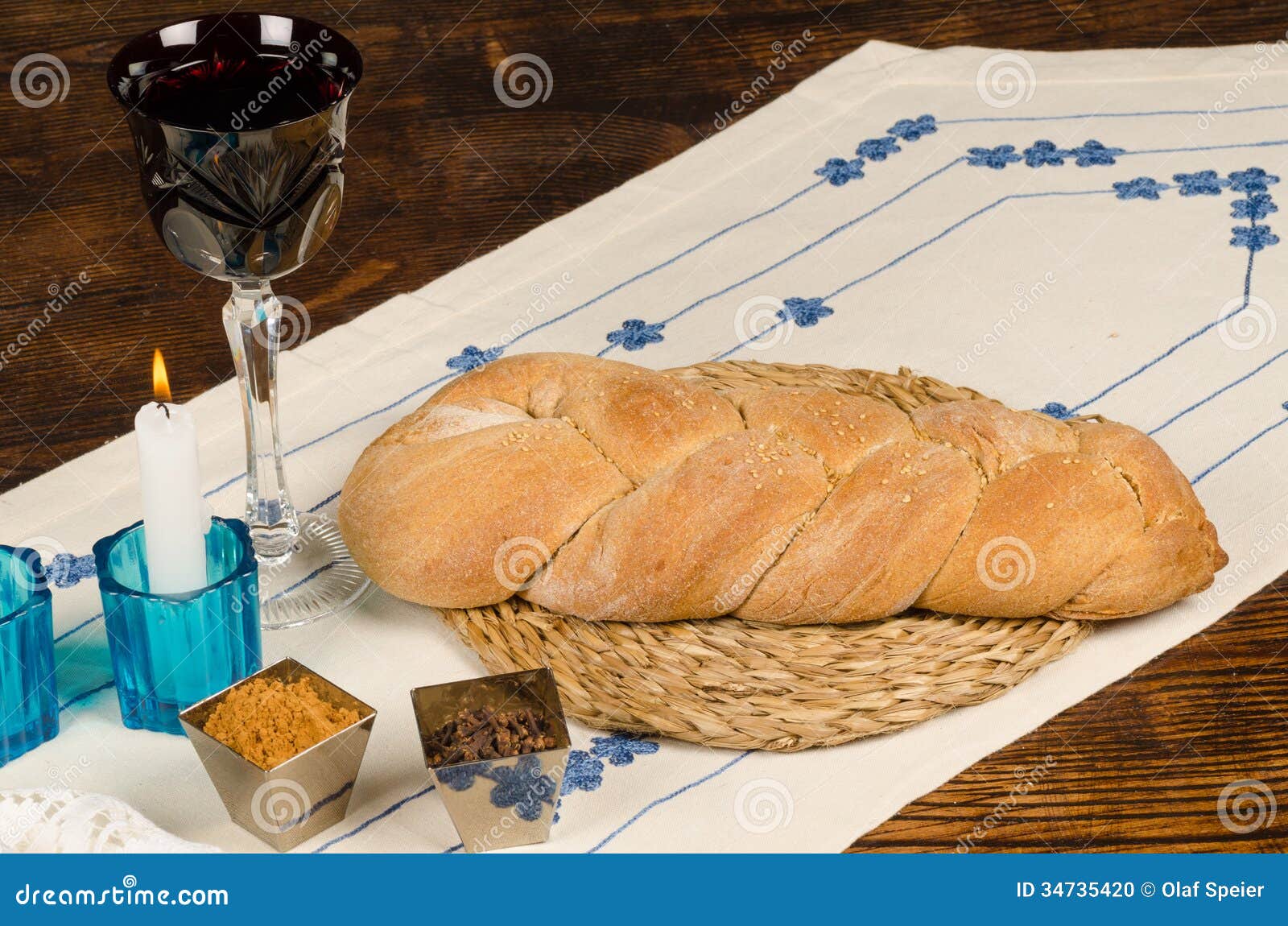 Wholemeal Challah Tipical of Shabat Stock Photo - Image of celebration ...