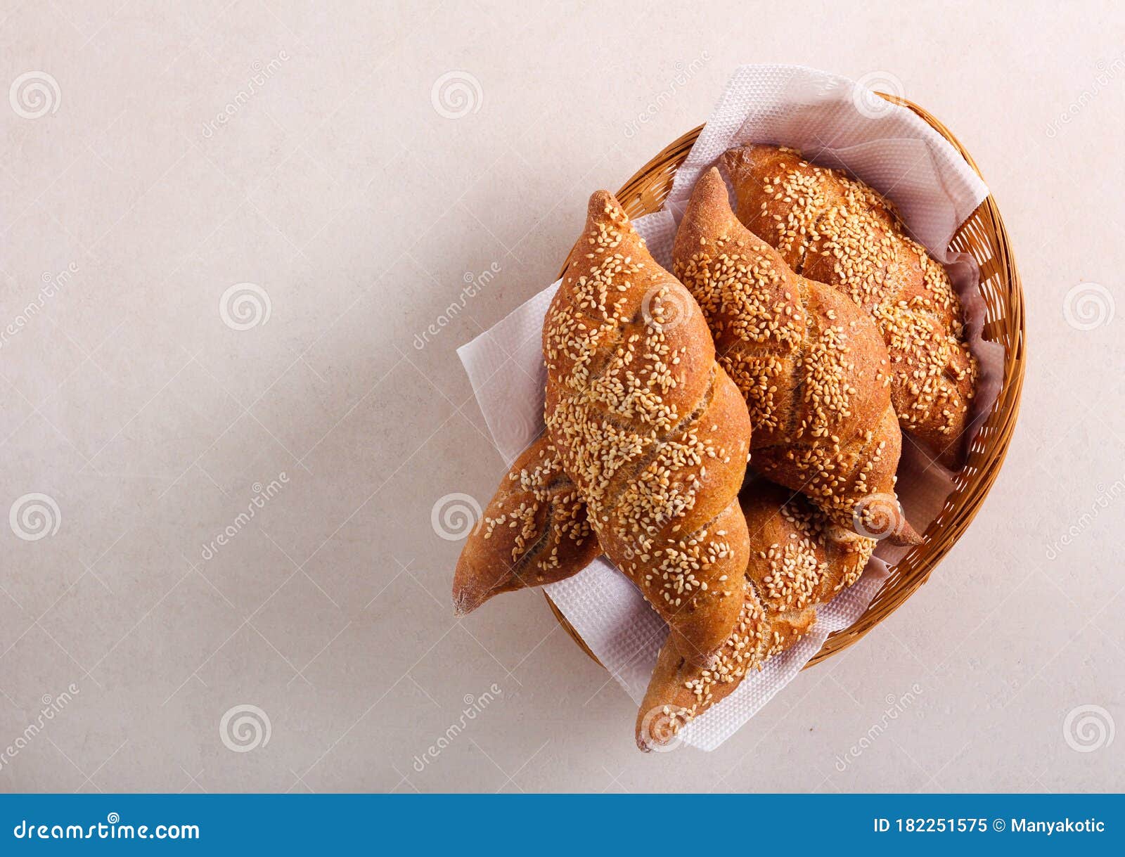Wholemeal Sesame Braid Buns Stock Image - Image of appetizer, rolls ...