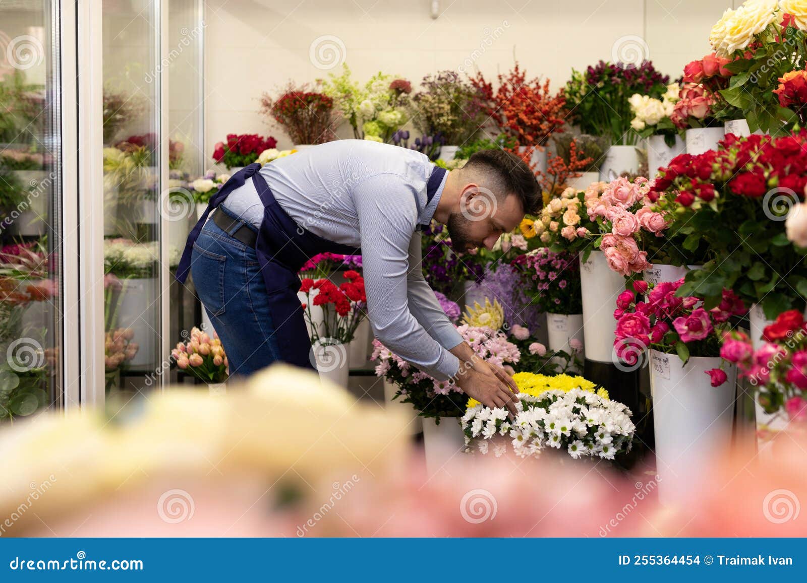 Wholesale Flower Base Worker Collects the Order Stock Photo - Image of ...