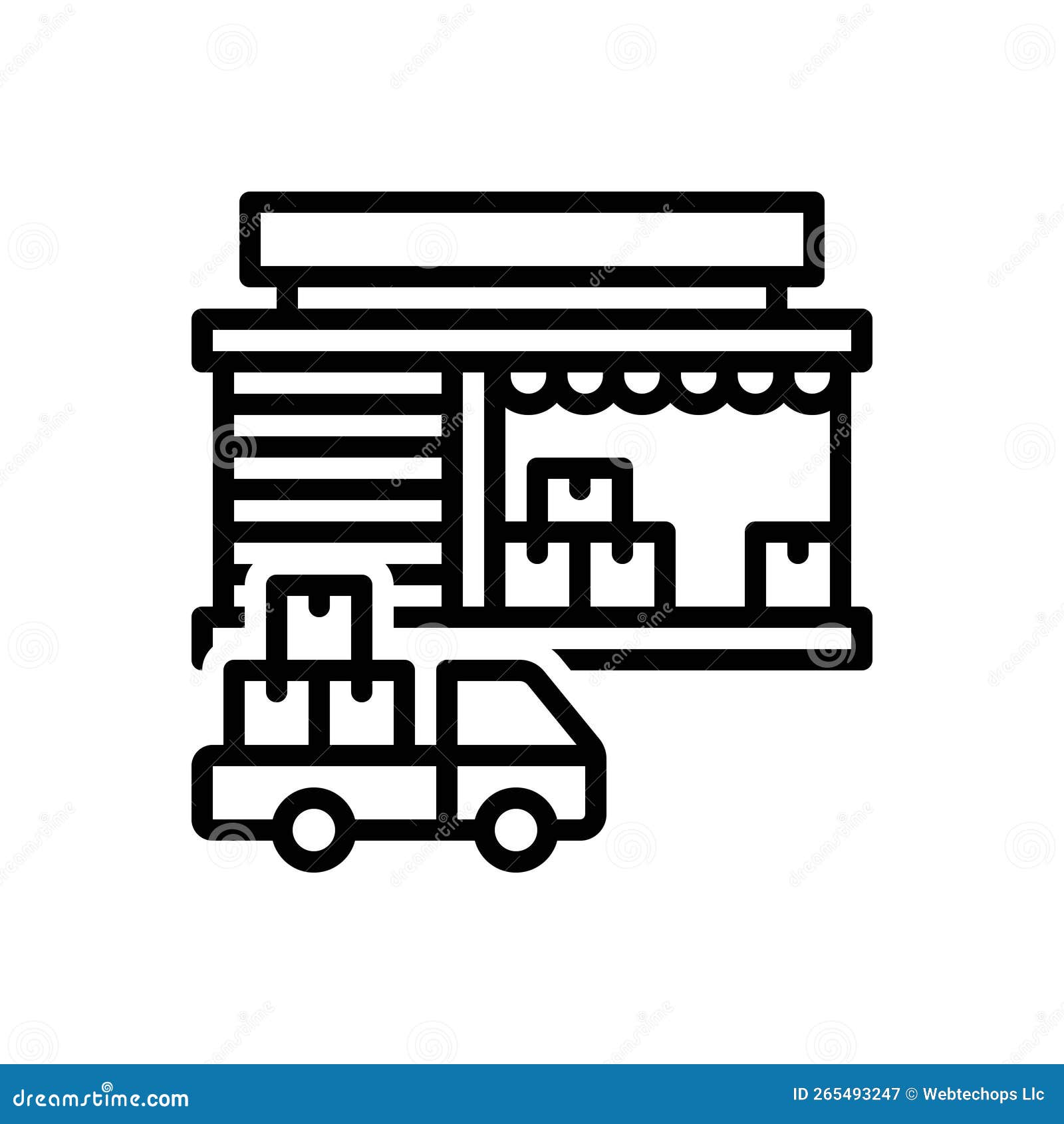 Black Line Icon for Wholesale, Wide Ranging and Inclusive Stock Vector ...