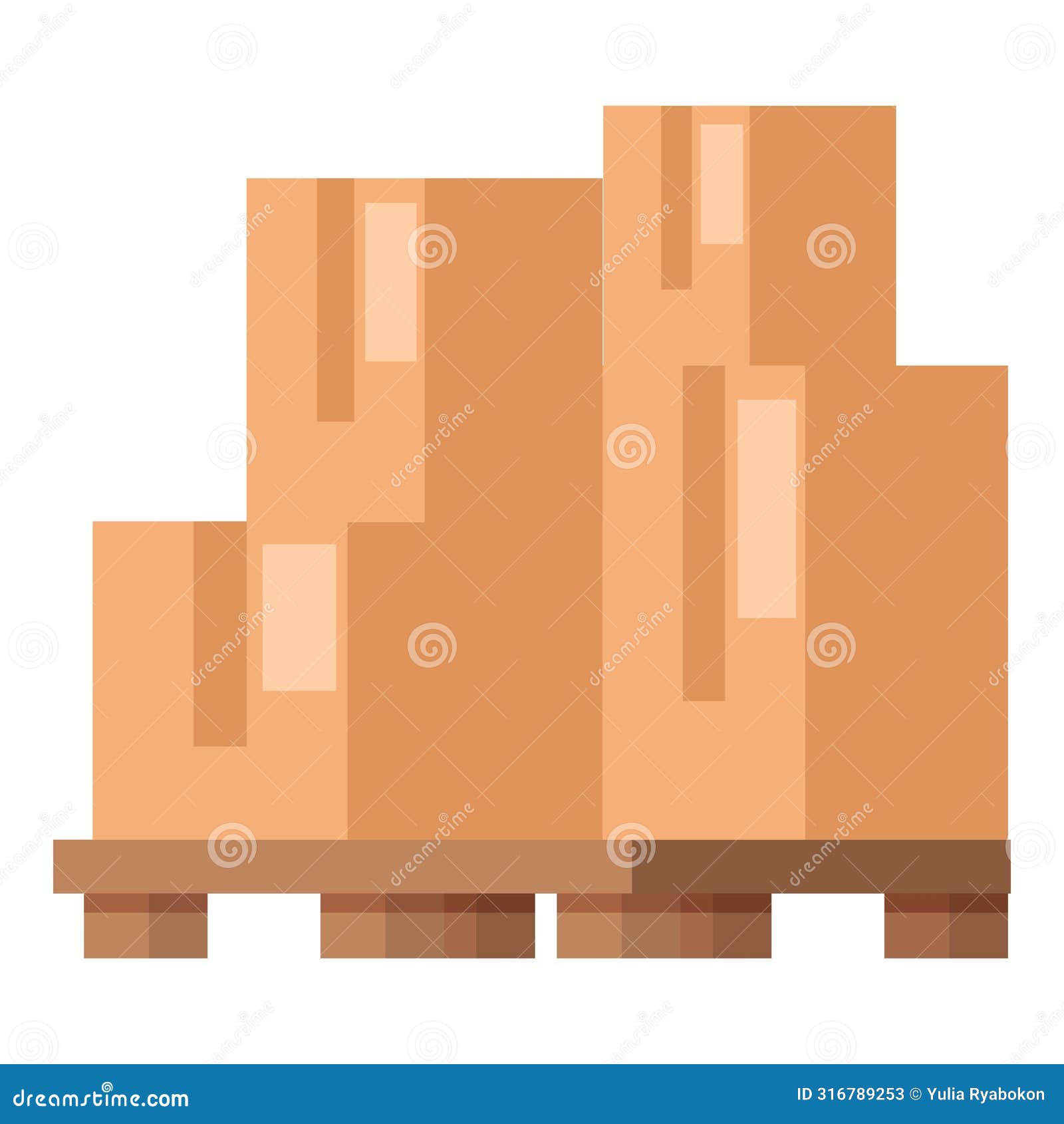 Wholesale Stack Boxes Icon Cartoon . Retail Storage Stock Illustration ...