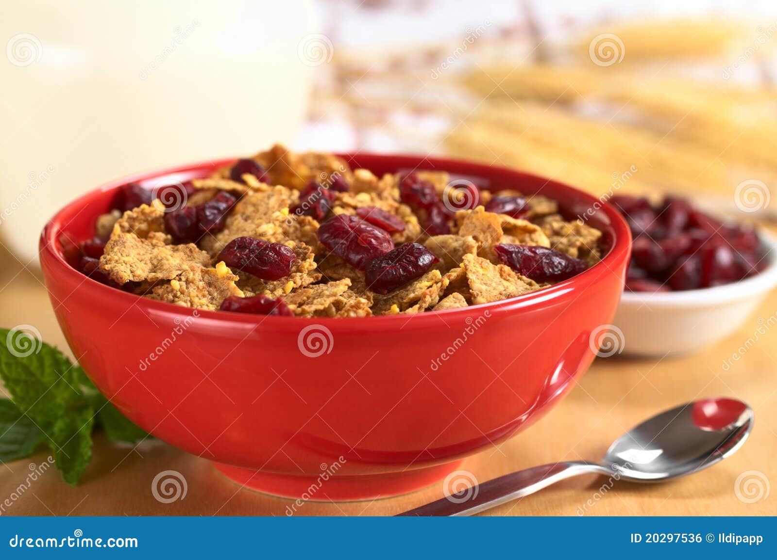 Wholewheat Cereal with Dried Cranberries Stock Photo - Image of ...