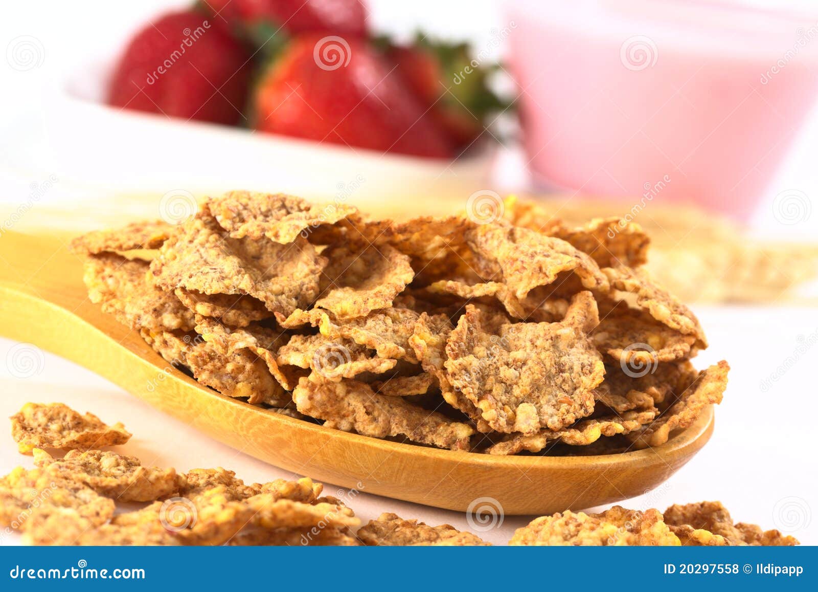 Wholewheat Flakes stock photo. Image of brown, wooden - 20297558