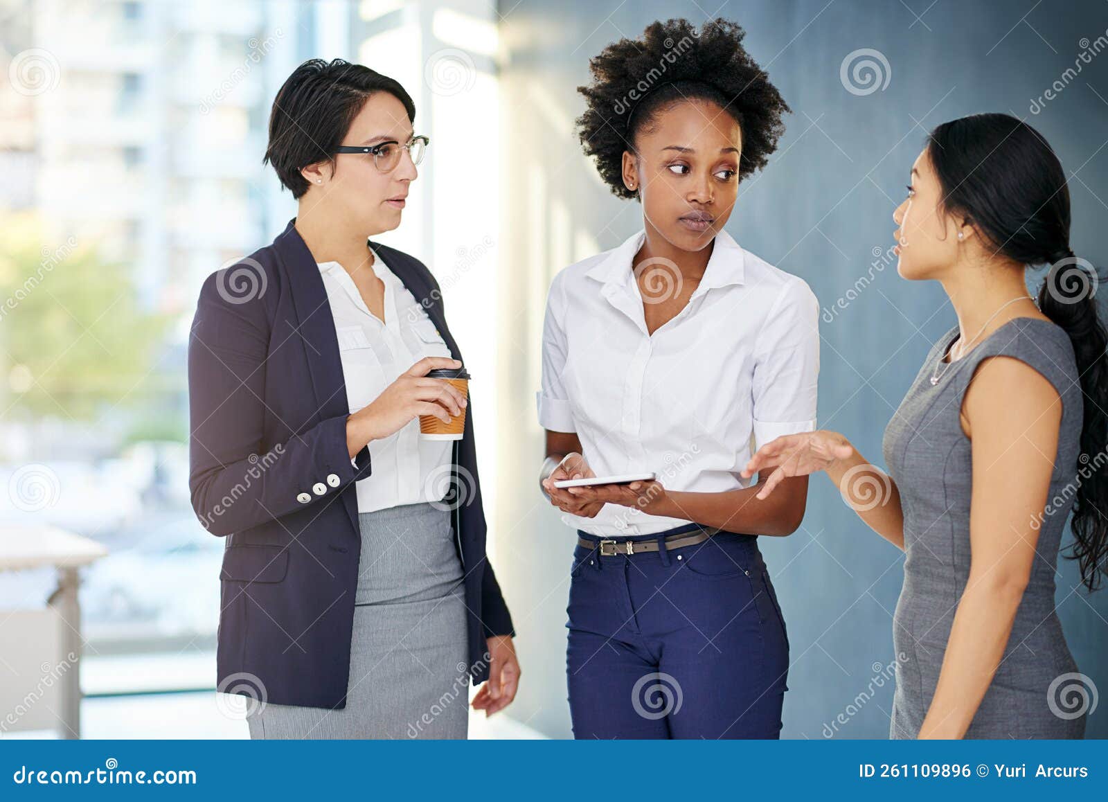 Whos the Boss. Three Businesswomen Talking in the Office. Stock Photo ...