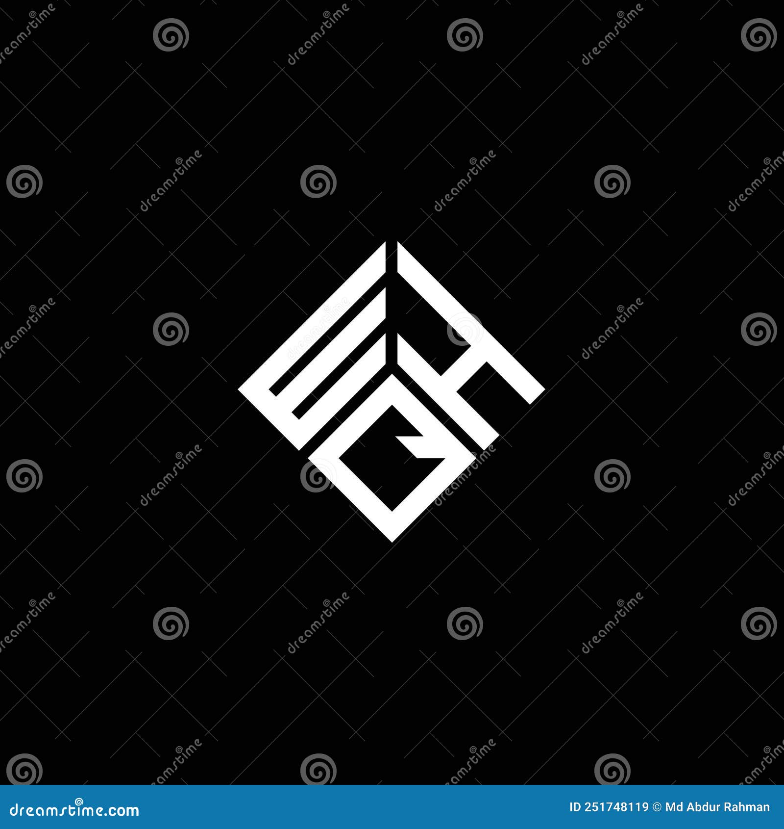 WHQ Letter Logo Design on Black Background. WHQ Creative Initials ...