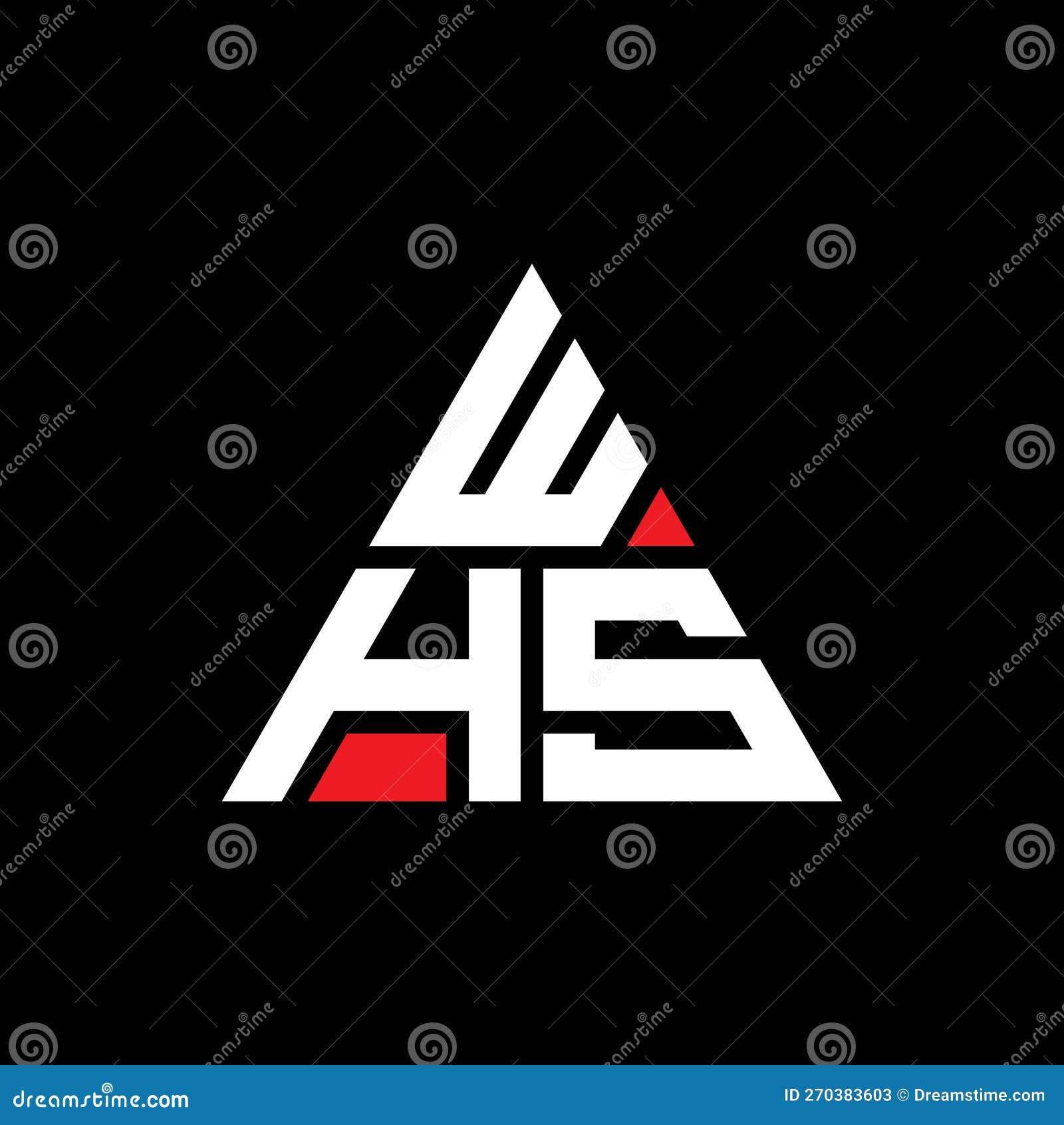 WHS Triangle Letter Logo Design with Triangle Shape. WHS Triangle Logo ...