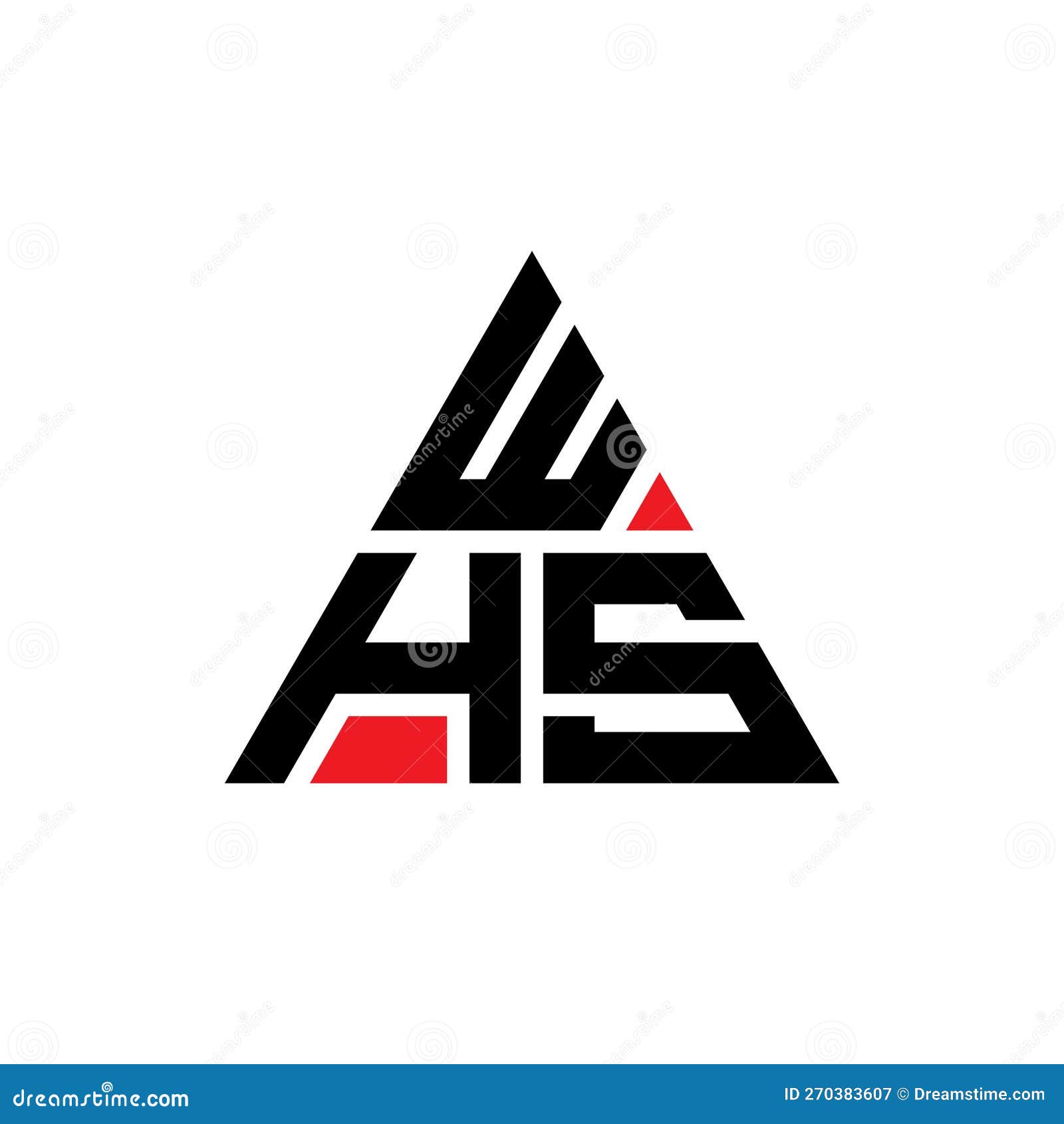WHS Triangle Letter Logo Design with Triangle Shape. WHS Triangle Logo ...