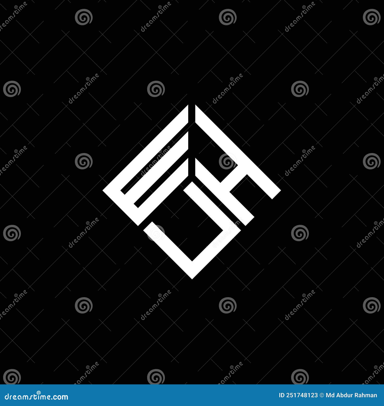 WHU Letter Logo Design on Black Background. WHU Creative Initials ...