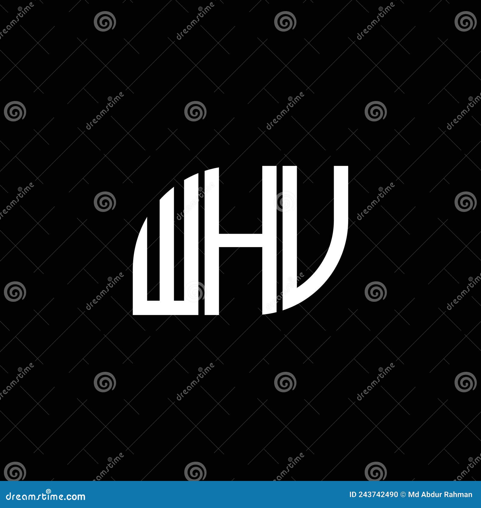 WHV Letter Logo Design on Black Background. WHV Creative Initials ...