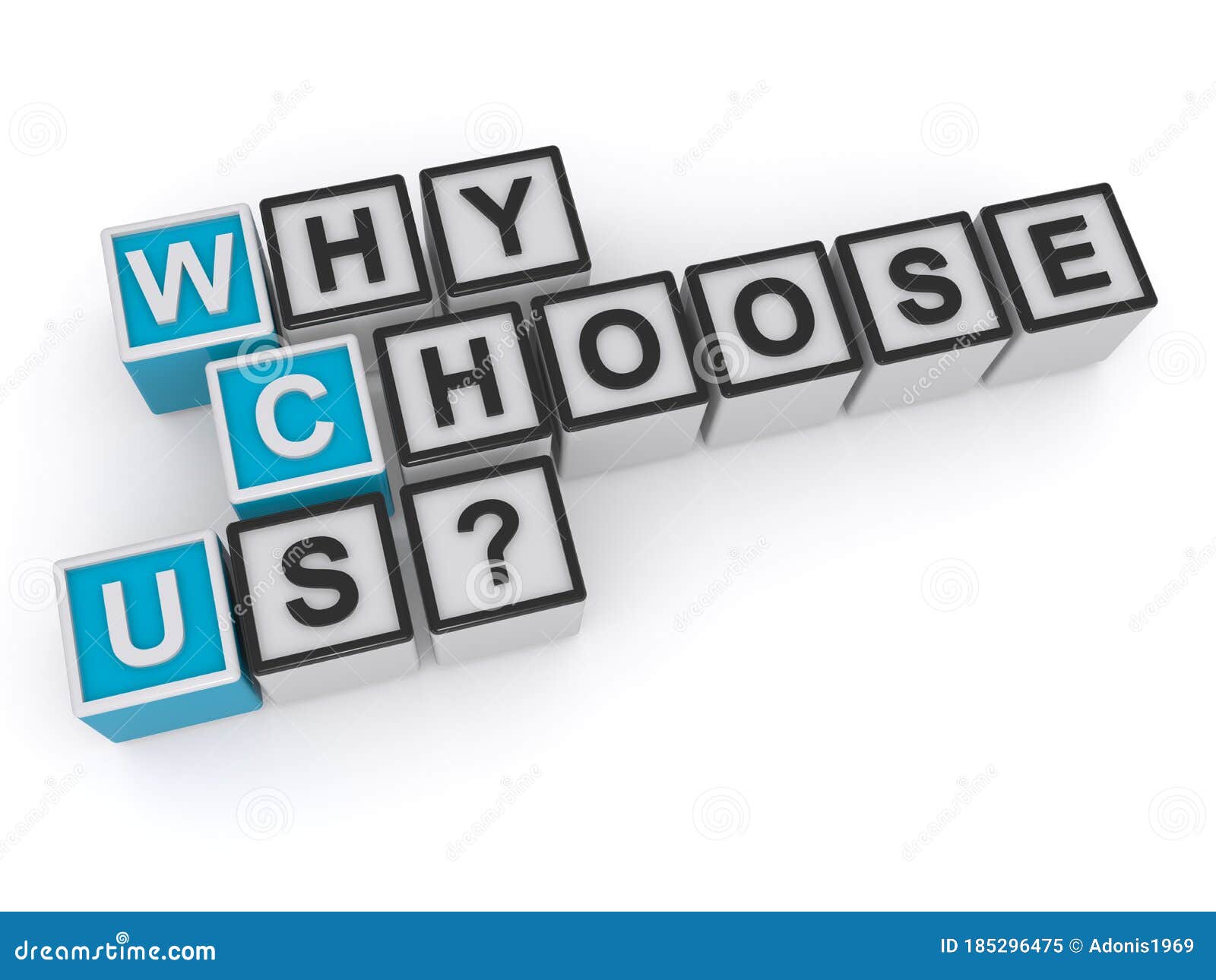 Why choose us word blocks stock illustration. Illustration of ...