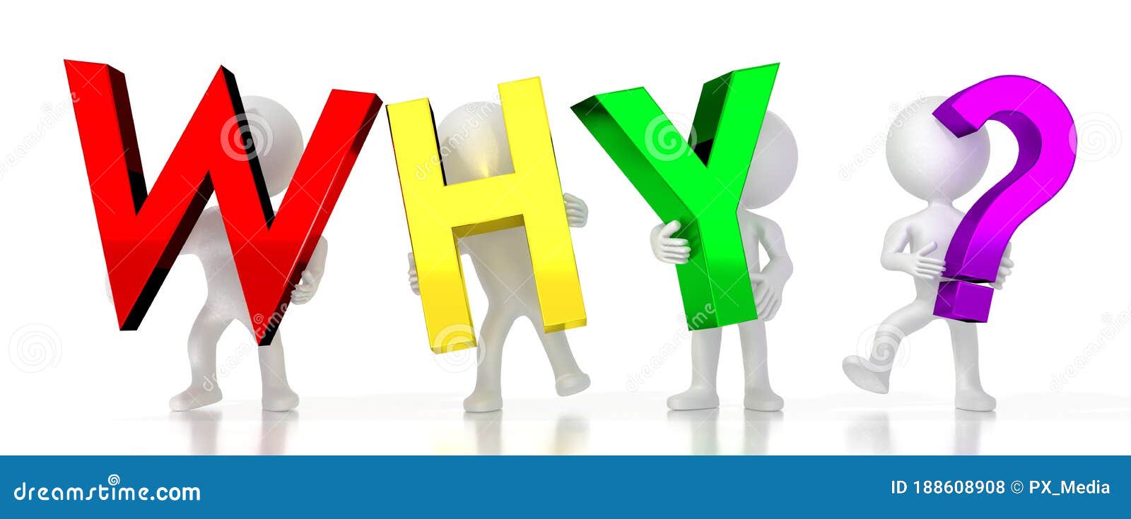 Why? - Colorful Letters - 3D Illustration Stock Illustration ...