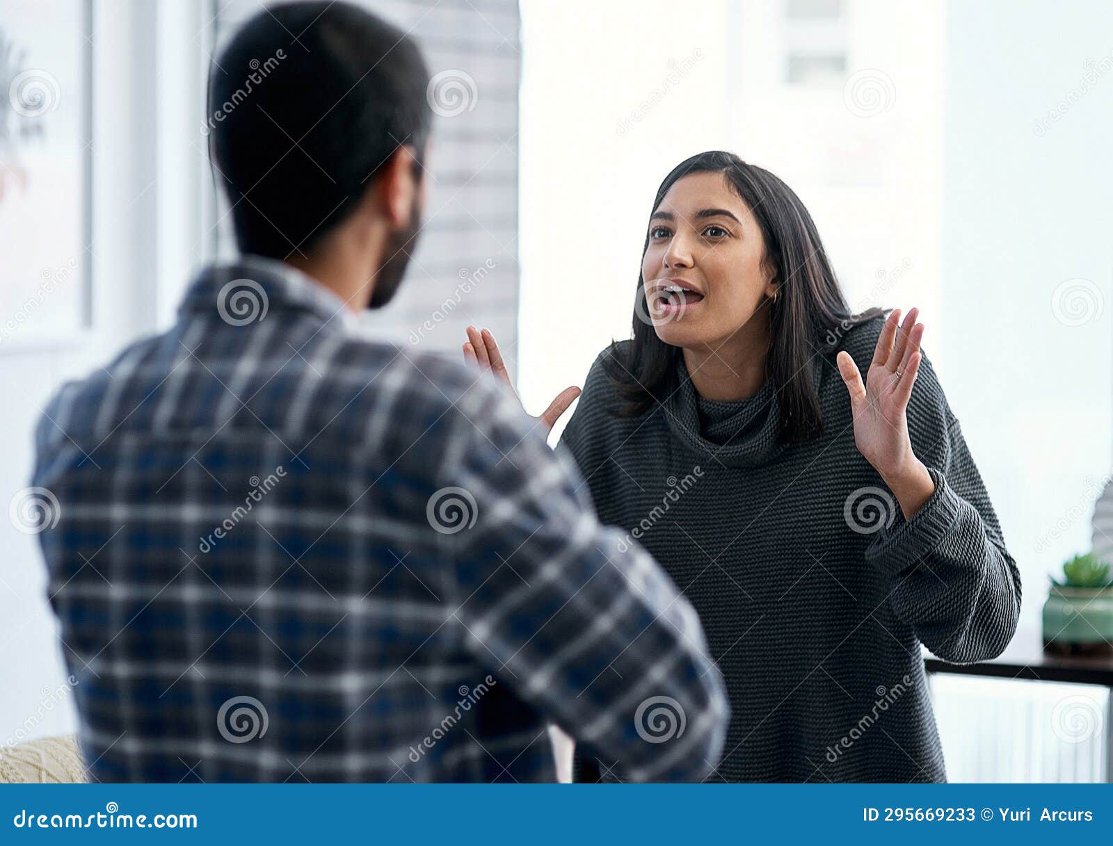 Why are Fighting Were on the Same Team. a Young Couple Having an ...