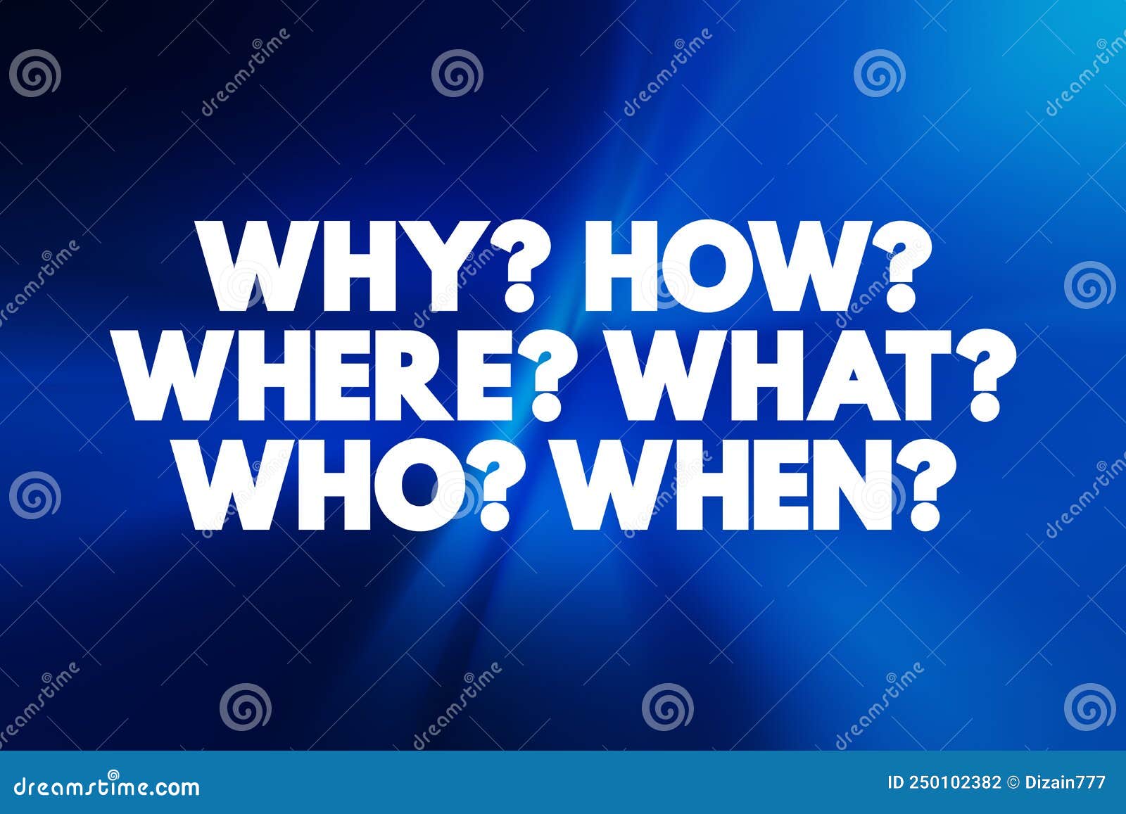 Why How Where What Who when Text Quote, Concept Background Stock ...