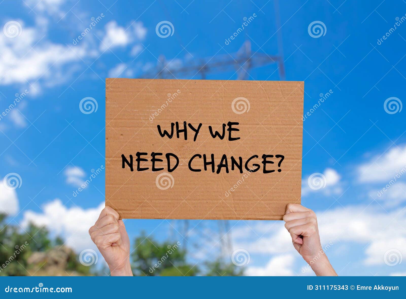 Why we Need Change Words Written on Cardboard Sign Stock Image - Image ...