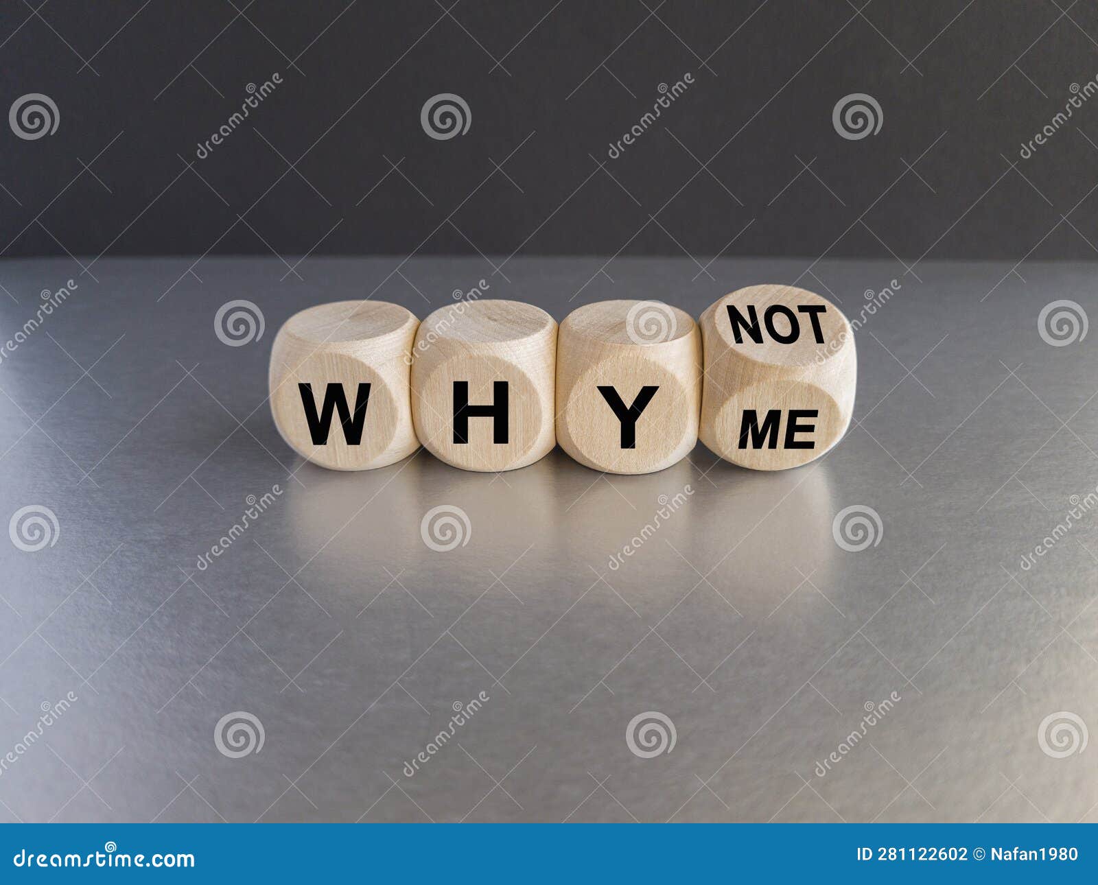 Why Not Me Symbol. Turned a Cube and Changes Words Why Me To Why Not ...