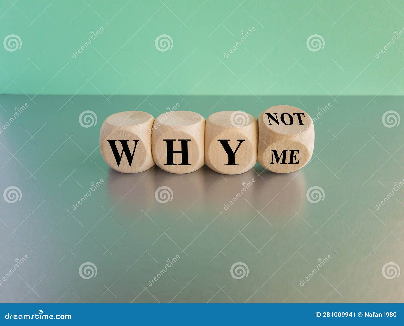 Why Not Me Symbol. Turned a Cube and Changes Words Why Me To Why Not ...
