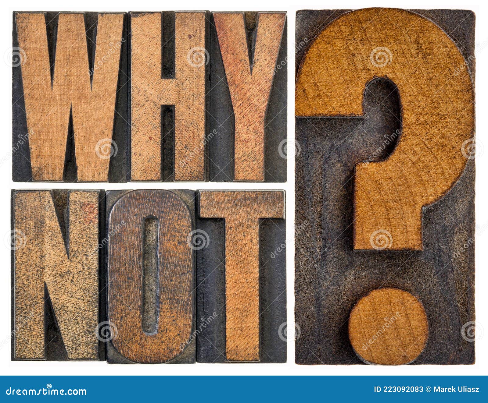 Why Not? Question in Wood Type Stock Image - Image of abstract, concept ...