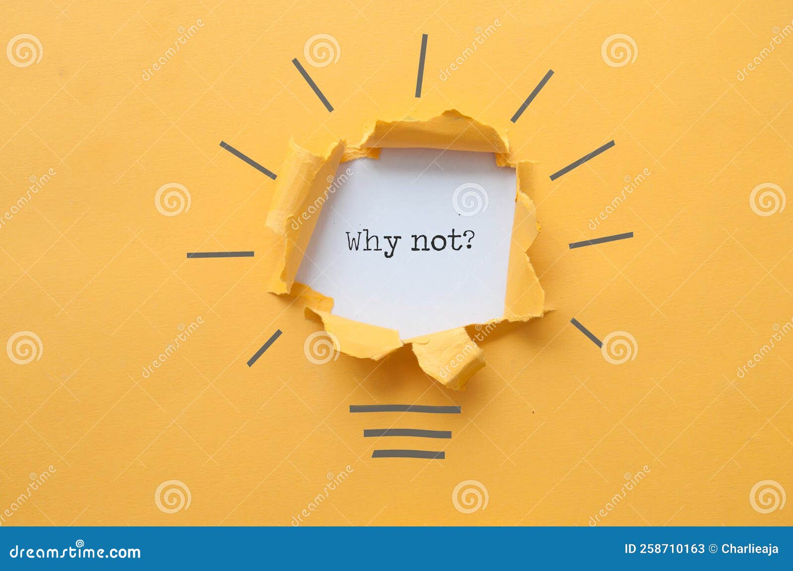 Why not torn paper reveal stock image. Image of motivation - 258710163