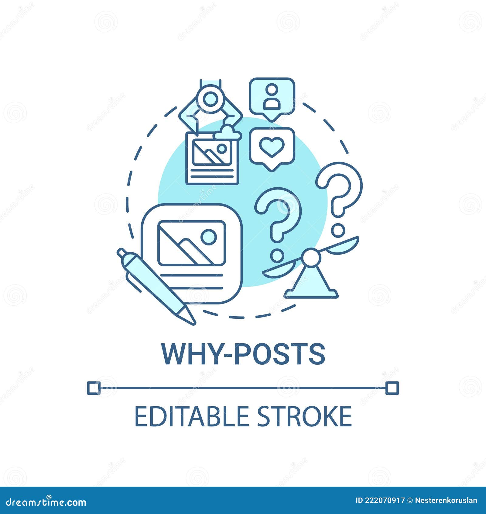 Why-posts concept icon stock vector. Illustration of technology - 222070917