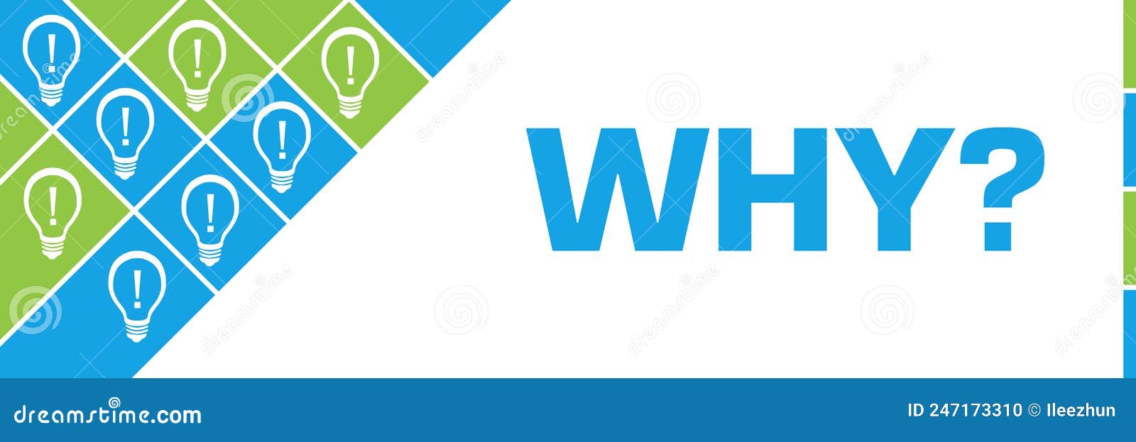Why Bulbs Symbols Green Blue Left Triangles Stock Illustration ...