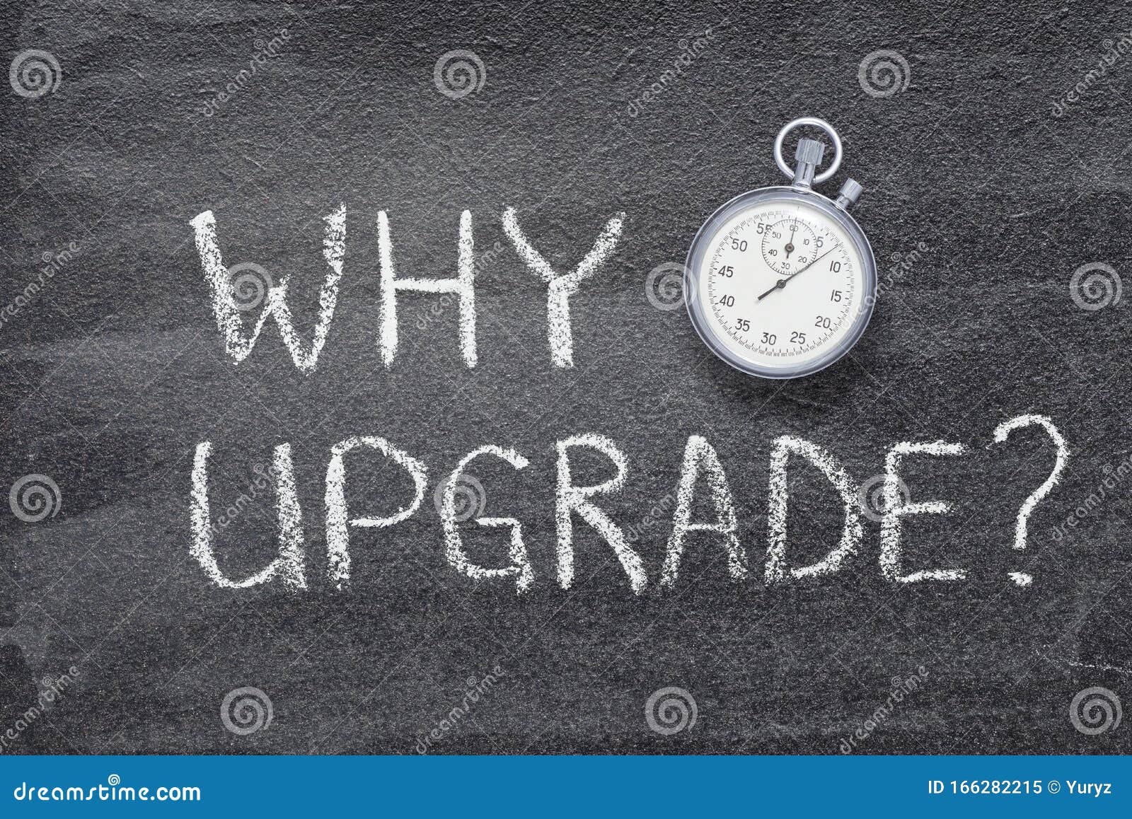 Why upgrade watch stock image. Image of time, slogan - 166282215