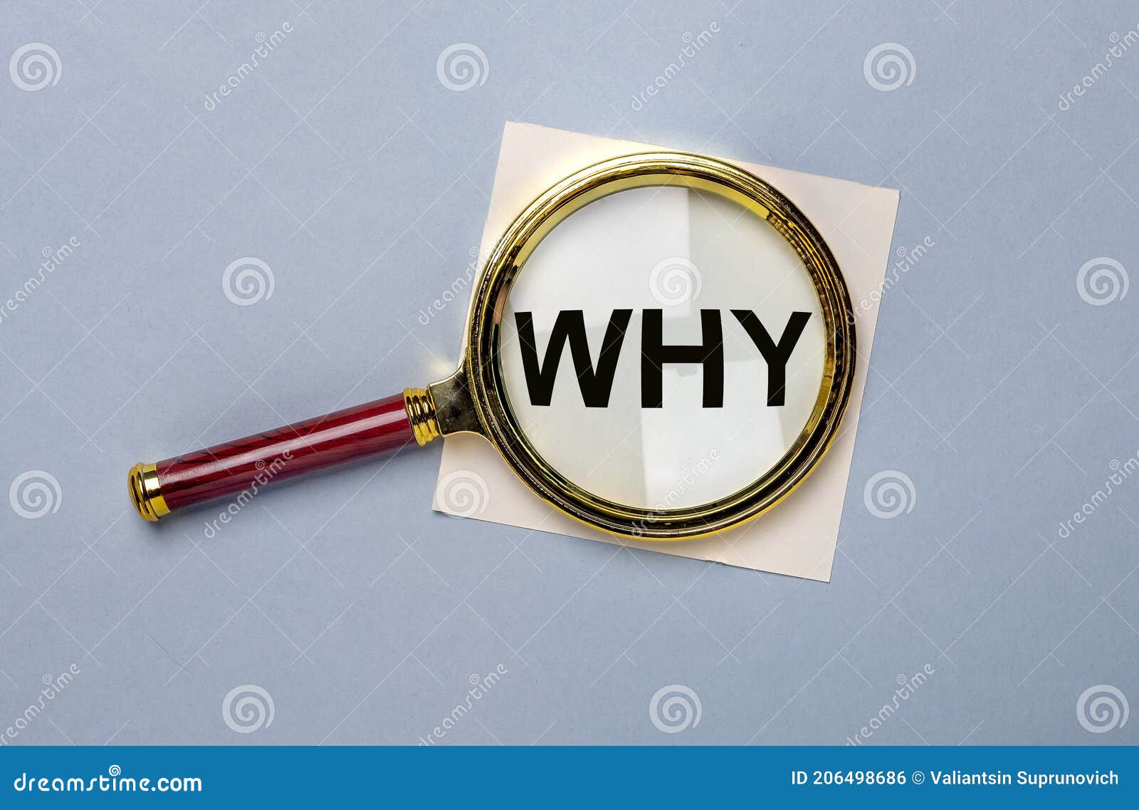 Why Word Inscription through Magnifying Glass Stock Photo - Image of ...