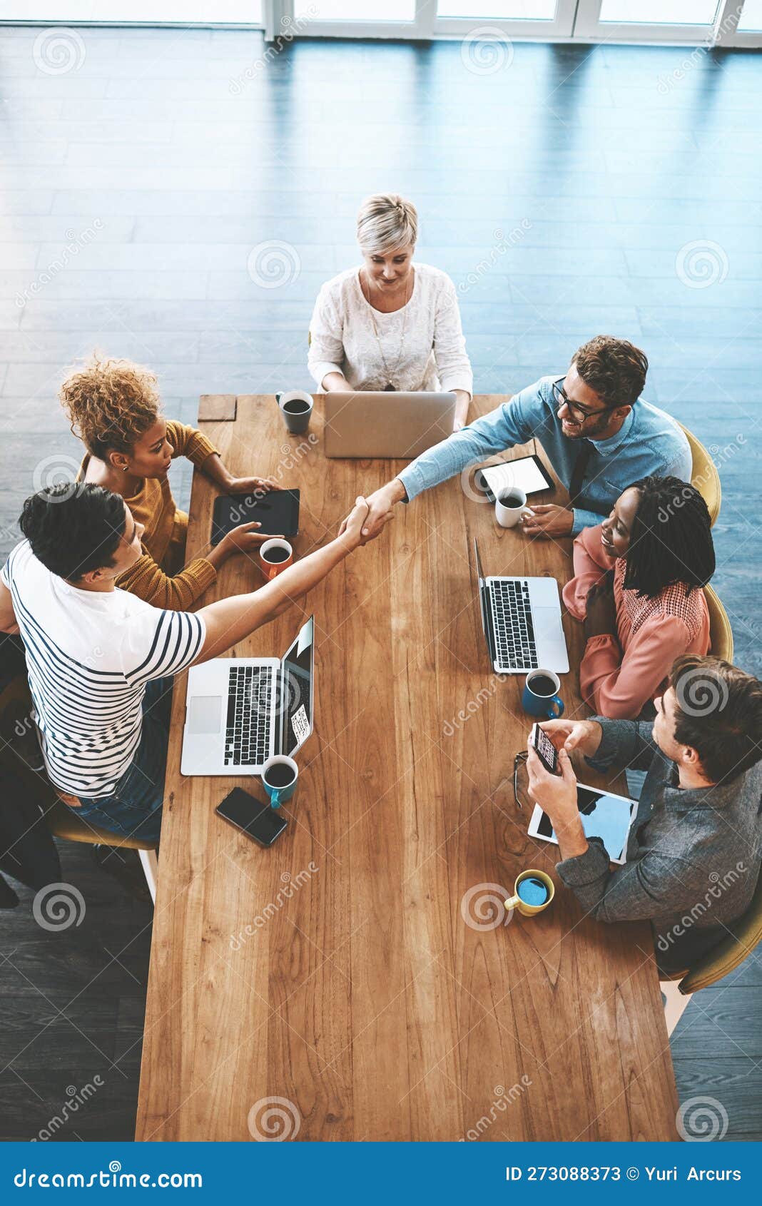 This is Why we Work so Well Together. a Colleagues Shaking Hands during ...