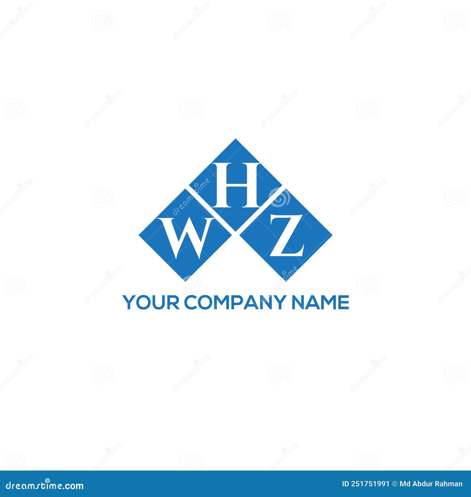 WHZ Letter Logo Design on WHITE Background. WHZ Creative Initials ...