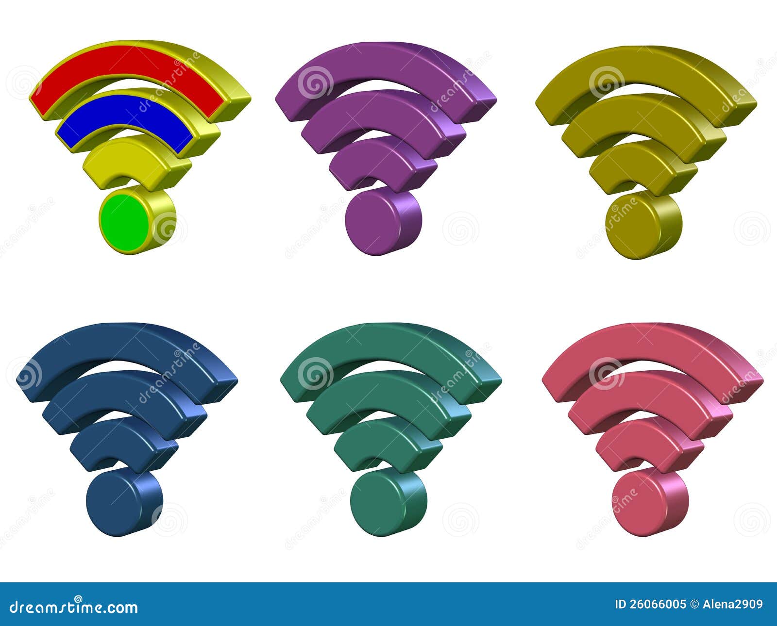 Wi Fi 3D stock illustration. Illustration of logos, business - 26066005