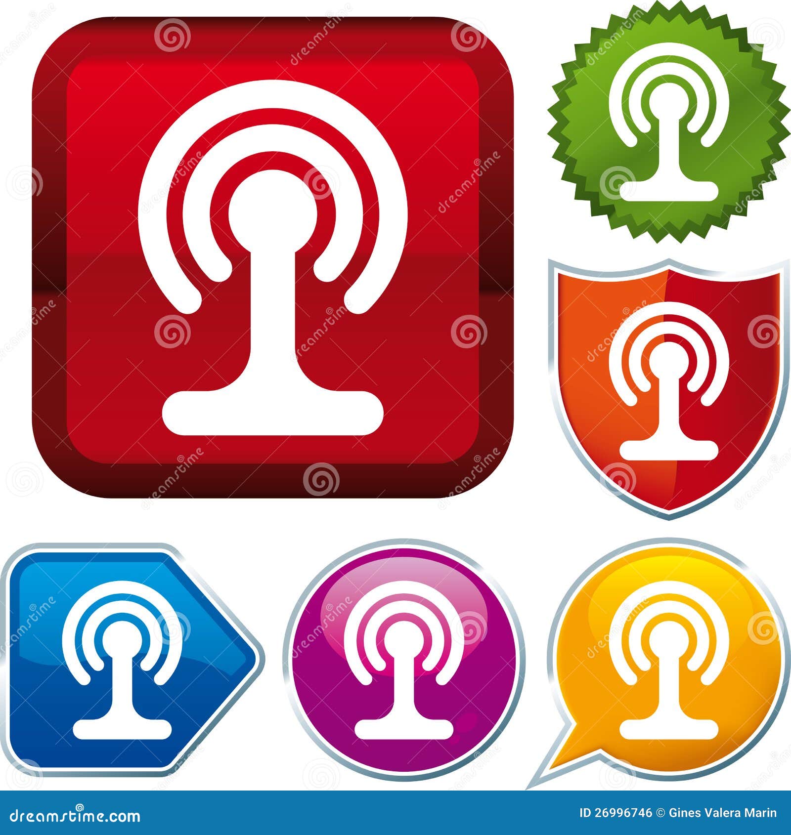 Wi-fi antenna icon stock vector. Illustration of interface - 26996746