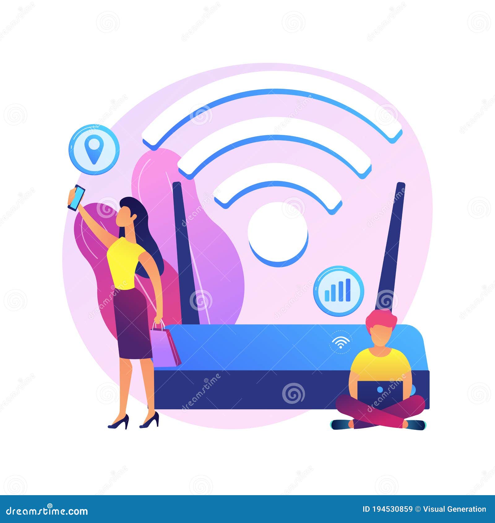 Wi-fi Connection Abstract Concept Vector Illustration. Stock Vector ...