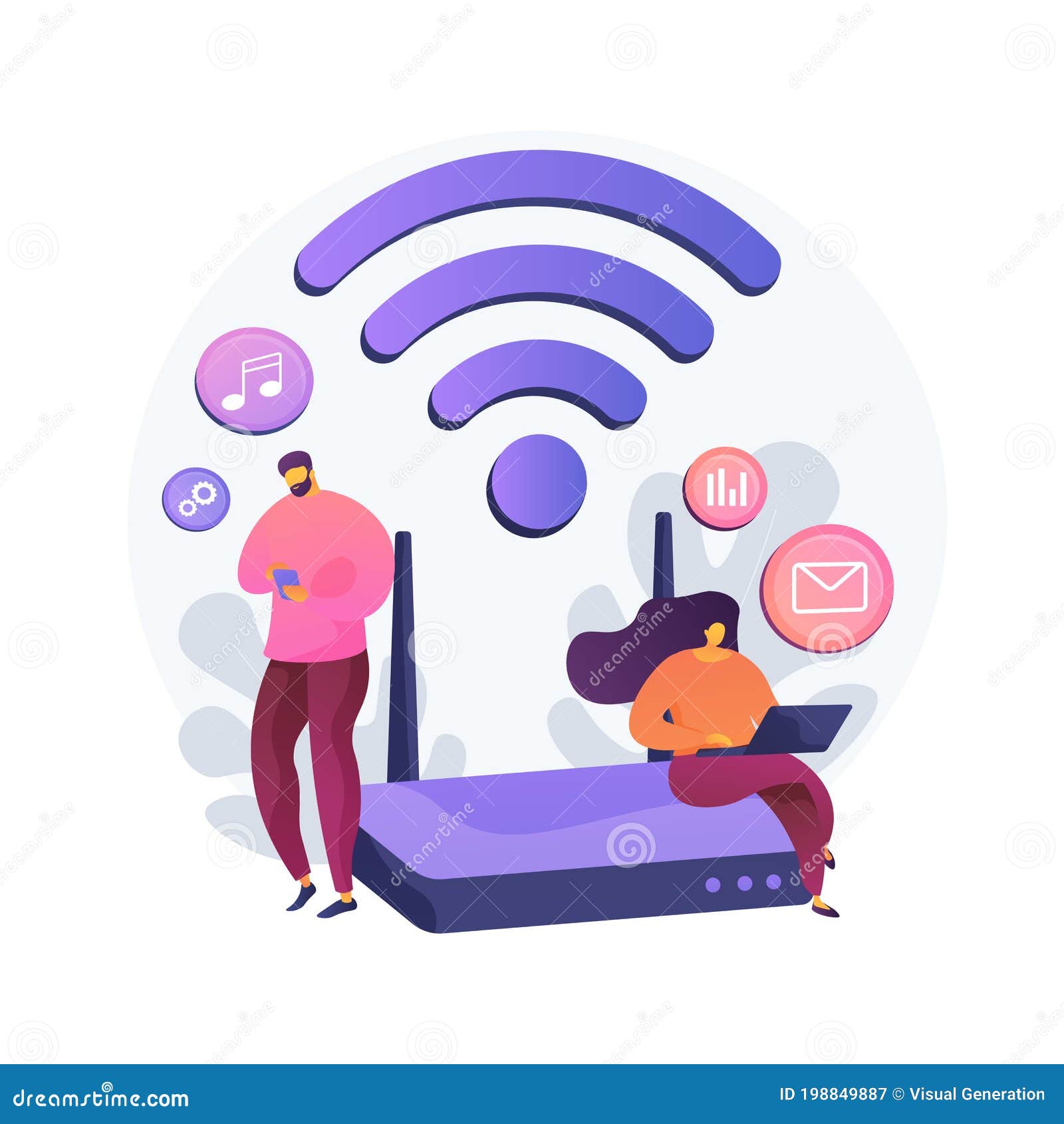 Wi-fi Connection Abstract Concept Vector Illustration. Stock Vector ...