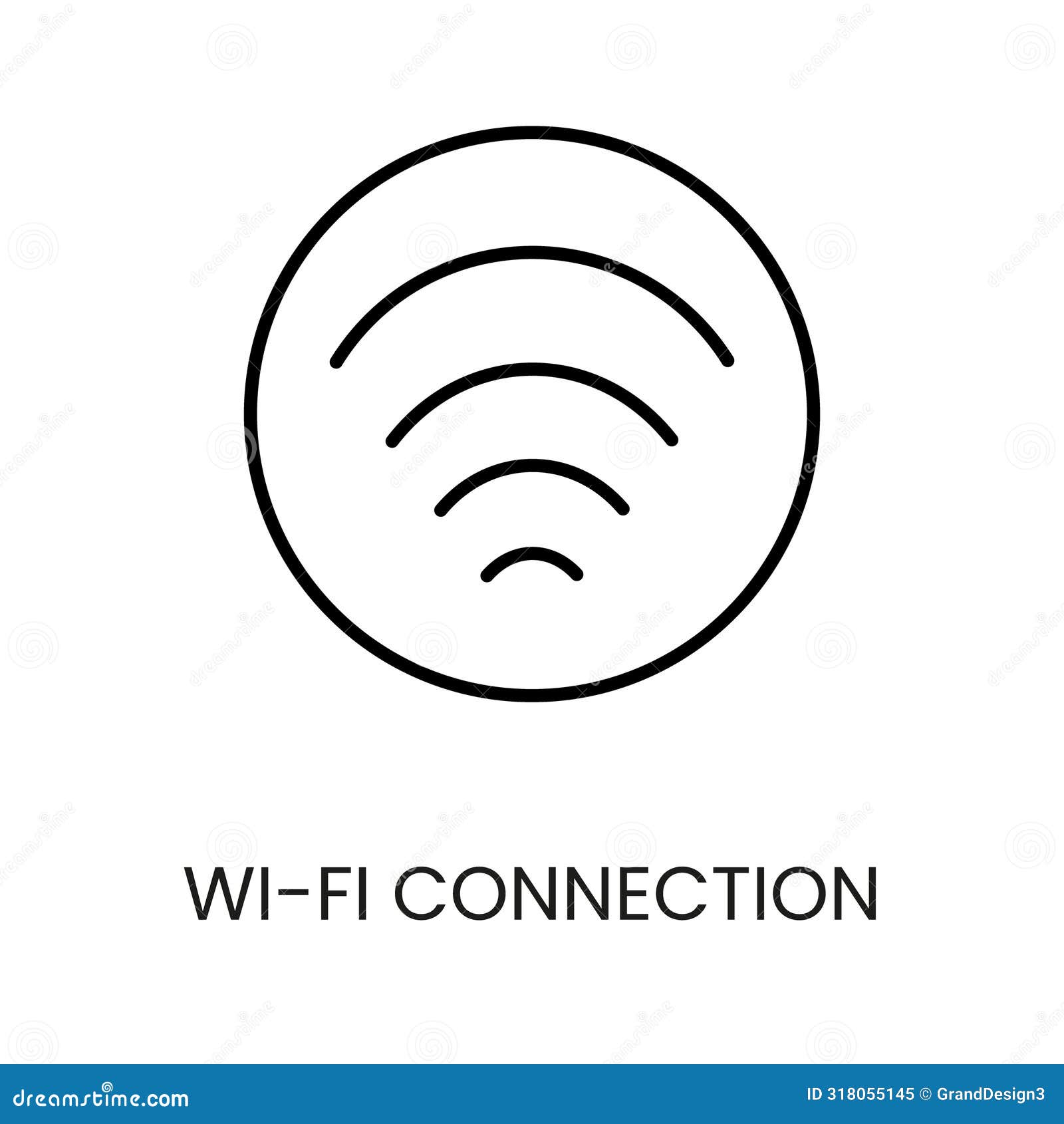 Wi-Fi Connection Line Vector Icon with Editable Stroke for Placement on ...